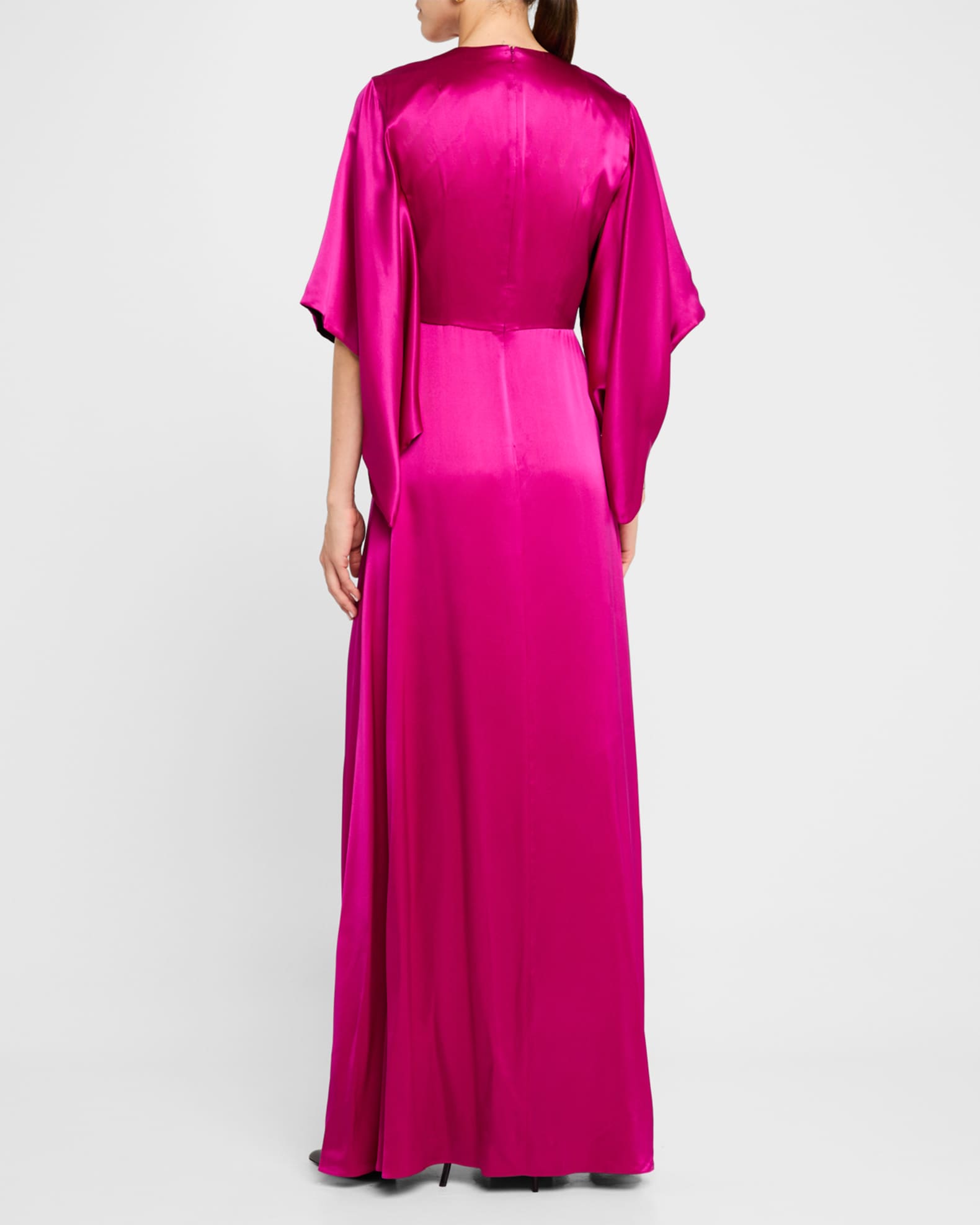 E.Stott Alexandra Pleated Silk Satin Maxi Dress | Neiman Marcus
