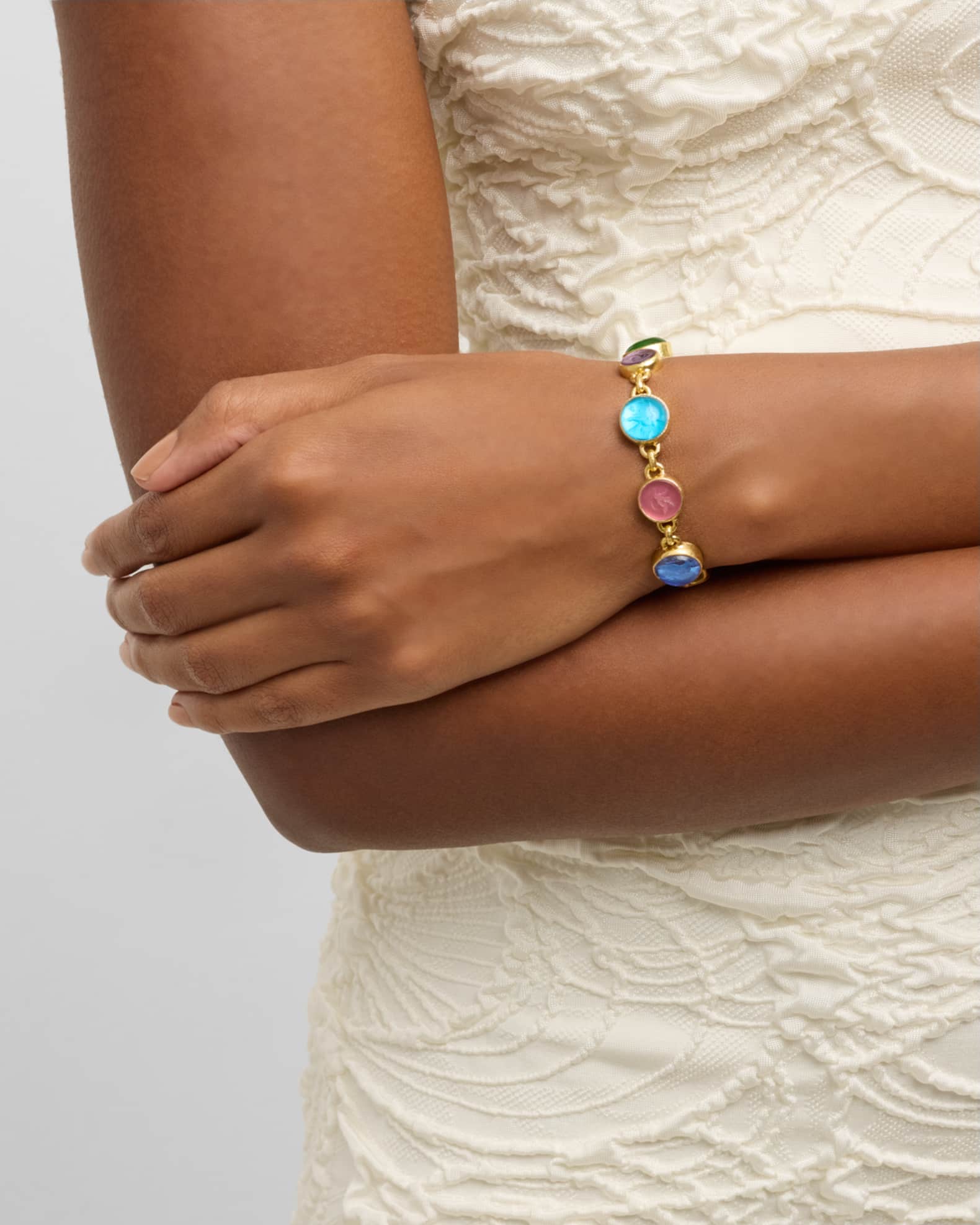 Elizabeth Locke 19K Small Venetian Glass Intaglio Link Bracelet ...