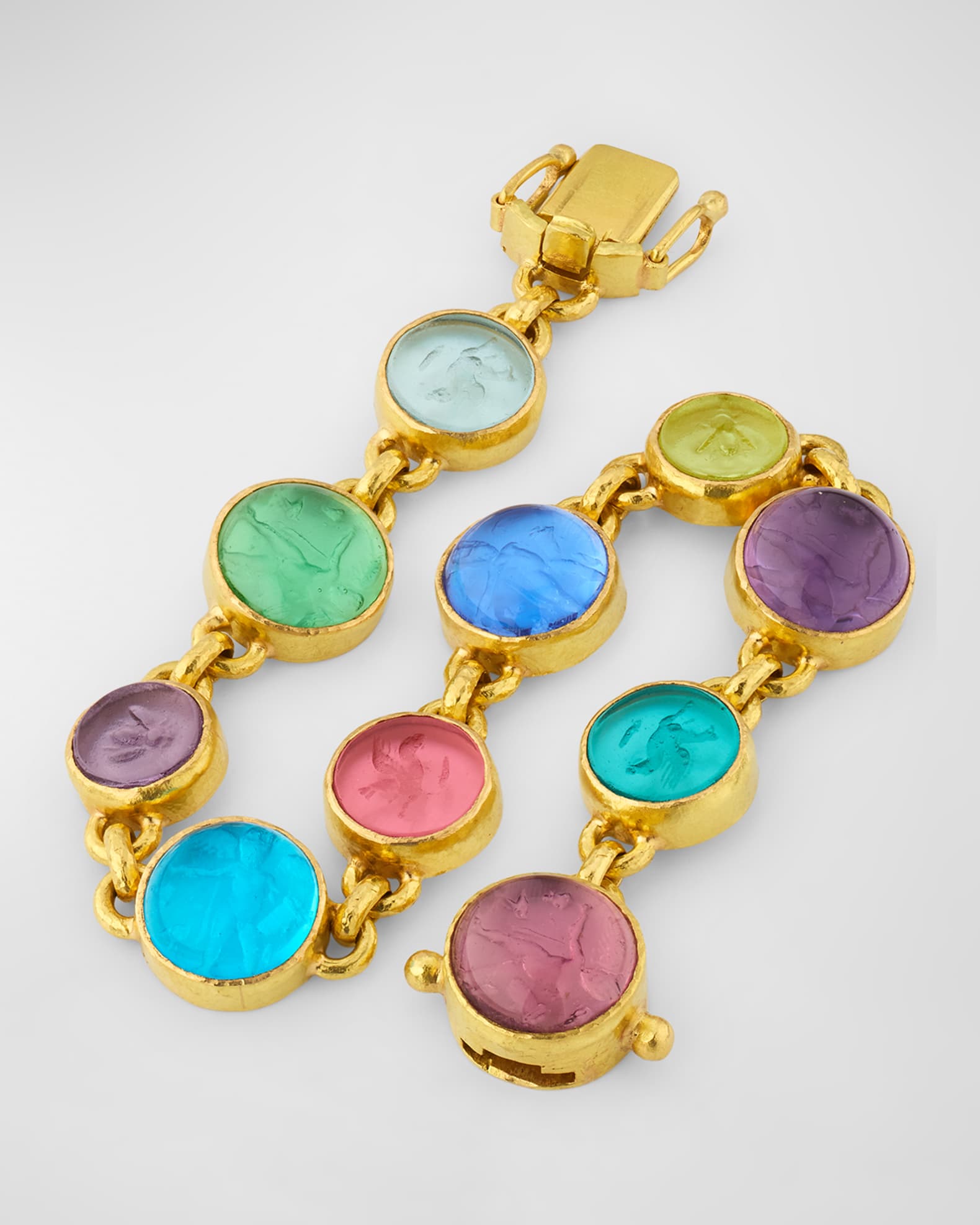 Elizabeth Locke 19K Small Venetian Glass Intaglio Link Bracelet ...