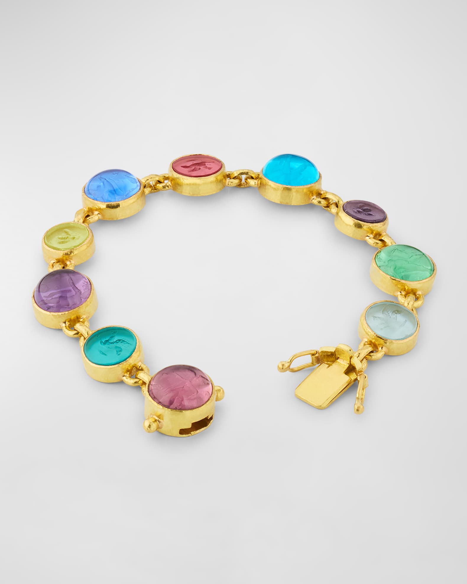 Elizabeth Locke 19K Small Venetian Glass Intaglio Link Bracelet ...