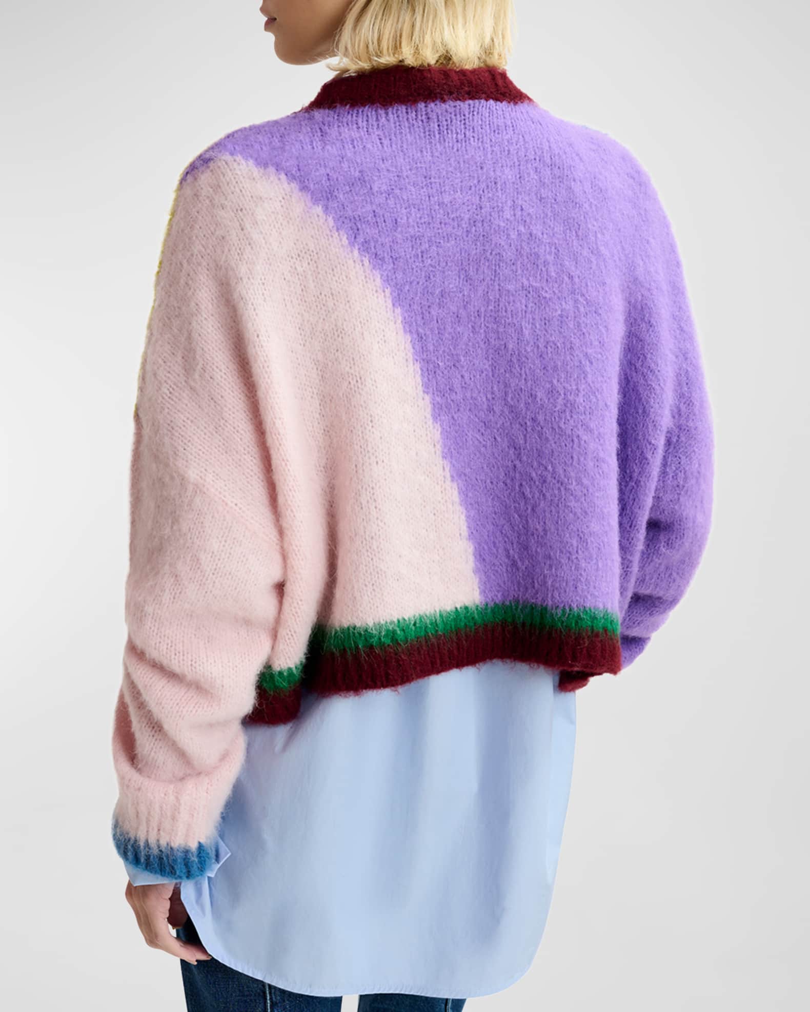 Essentiel Antwerp Groupie Abstract Intarsia-Knit Sweater | Neiman Marcus