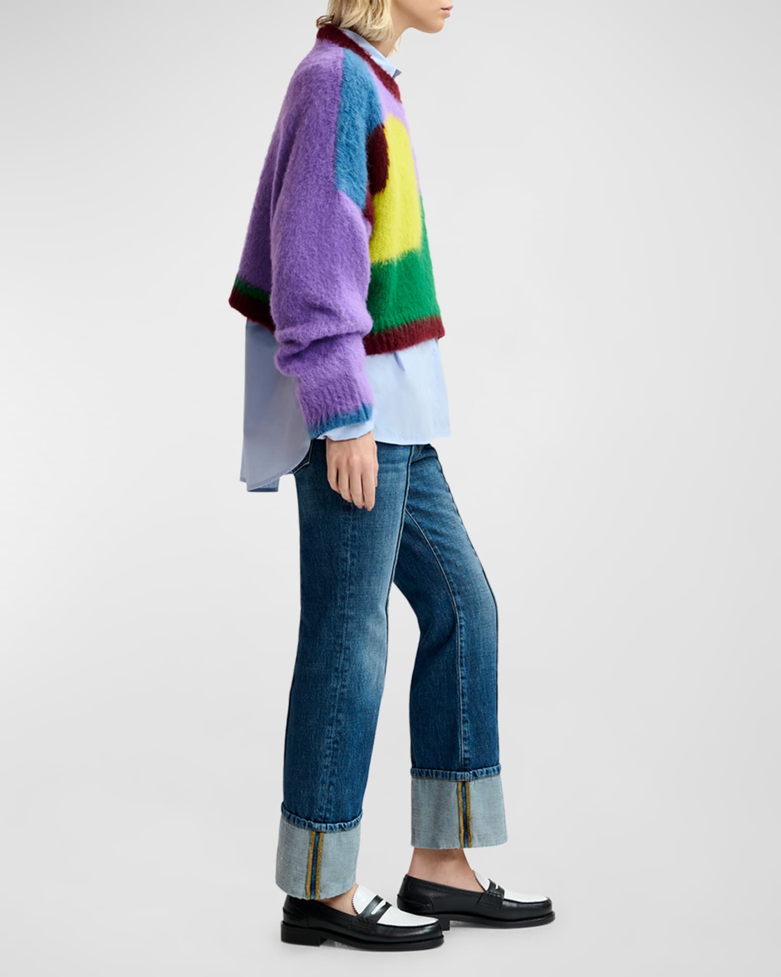Essentiel Antwerp Groupie Abstract Intarsia-Knit Sweater | Neiman Marcus