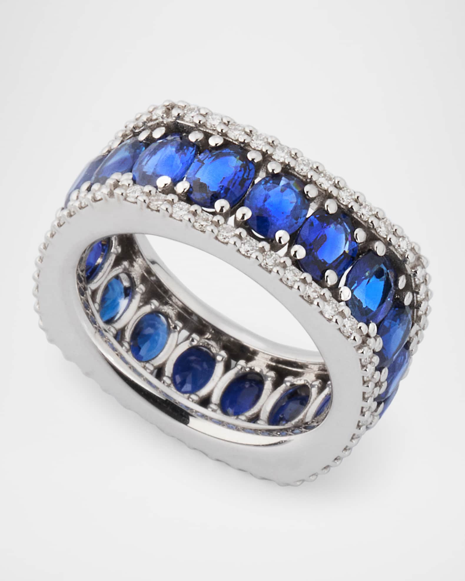 Miseno Procida 18K White Gold Blue Sapphire and Diamond Ring | Neiman ...