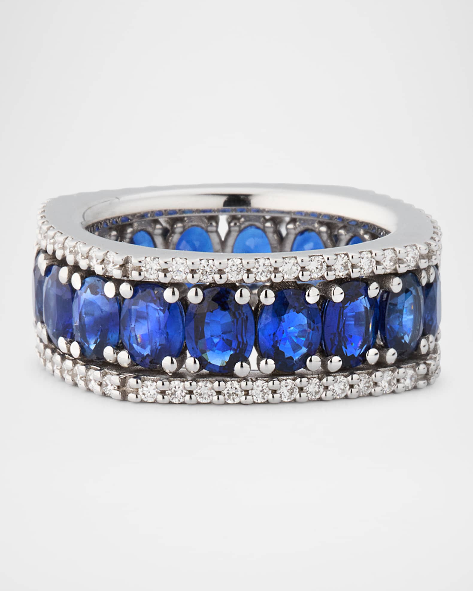 Miseno Procida 18K White Gold Blue Sapphire and Diamond Ring | Neiman ...