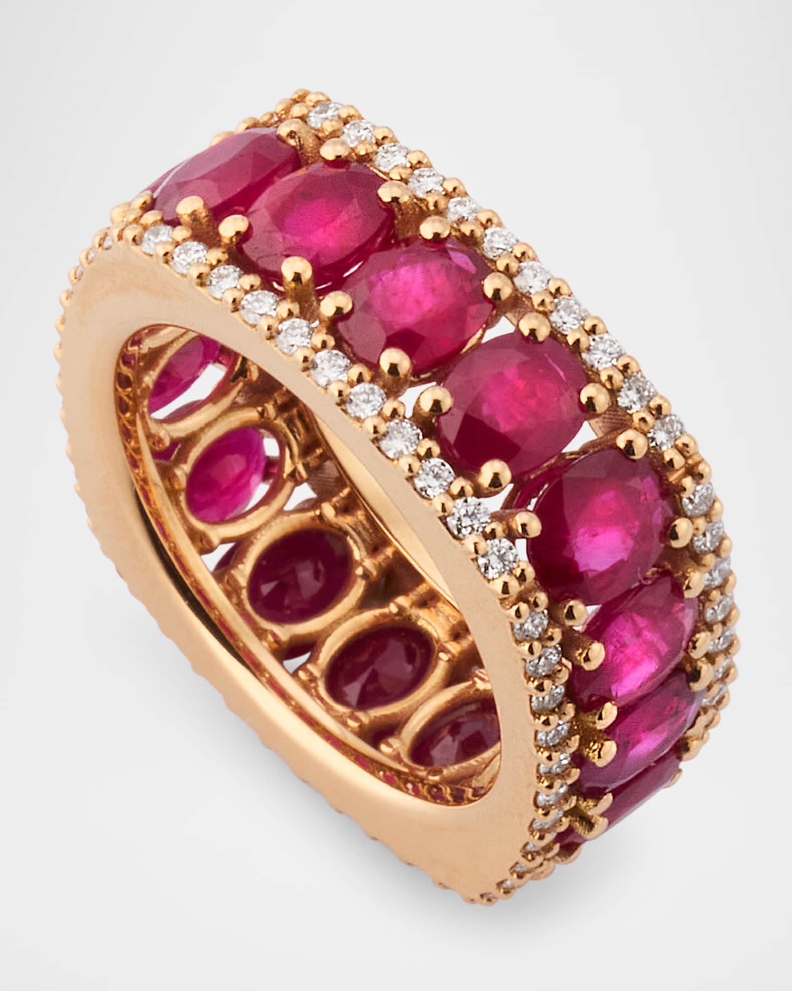 Miseno 18K Rose Gold Procida Diamond and Ruby Band Ring | Neiman Marcus