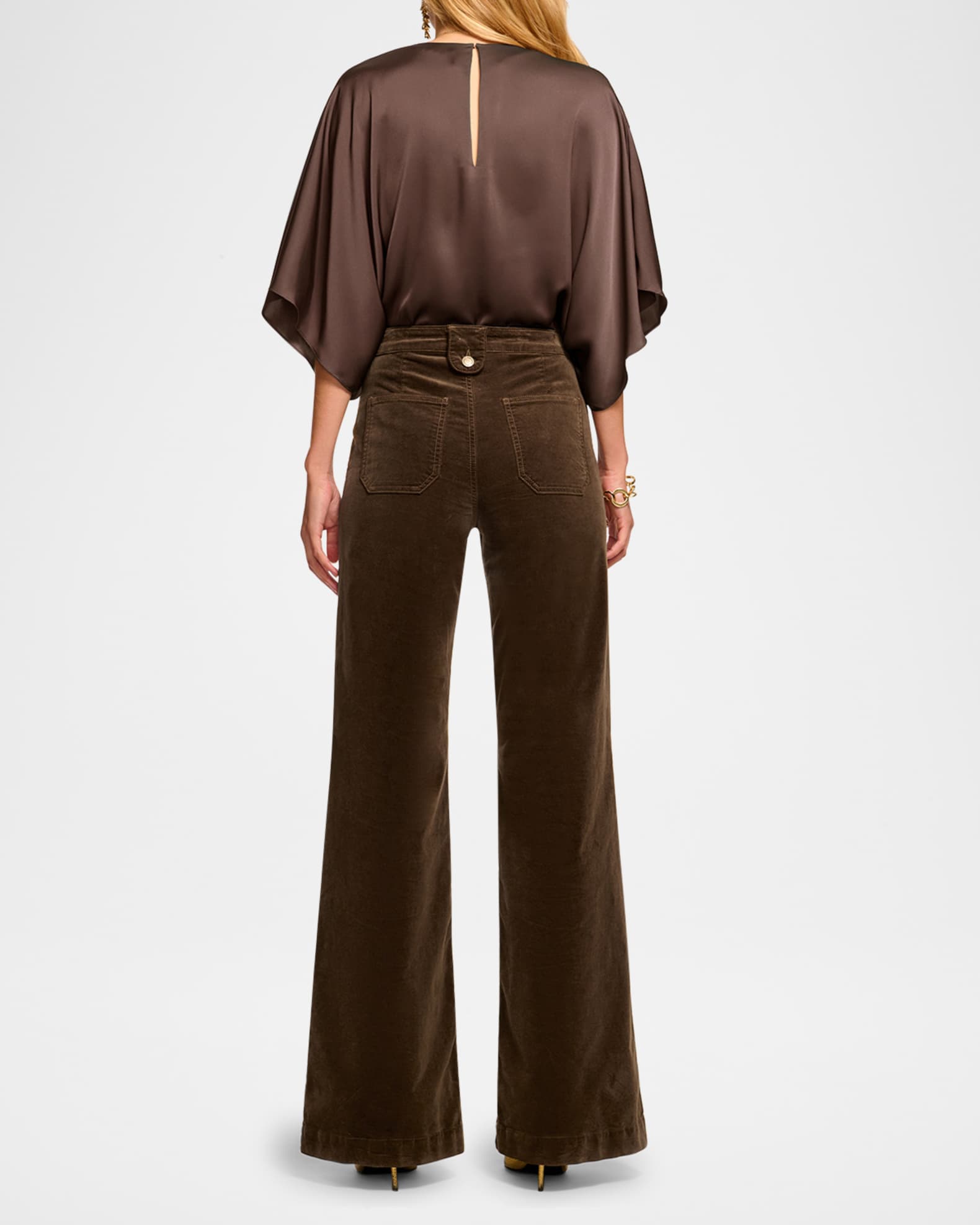 Ramy Brook Theodora Wide-Leg Velvet Jeans | Neiman Marcus