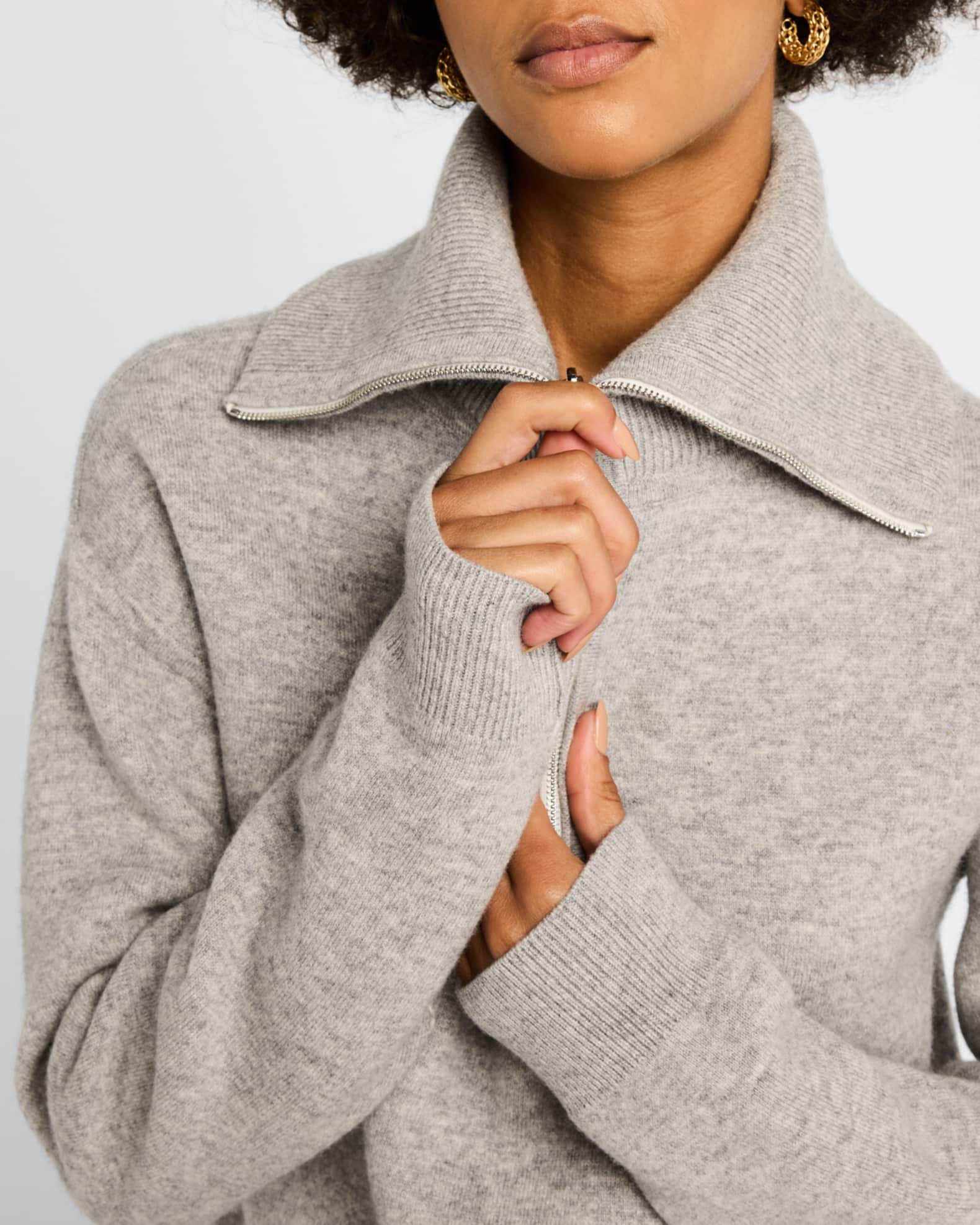 Derek Lam 10 Crosby Samuel Reversible Quarter-Zip Sweater | Neiman Marcus