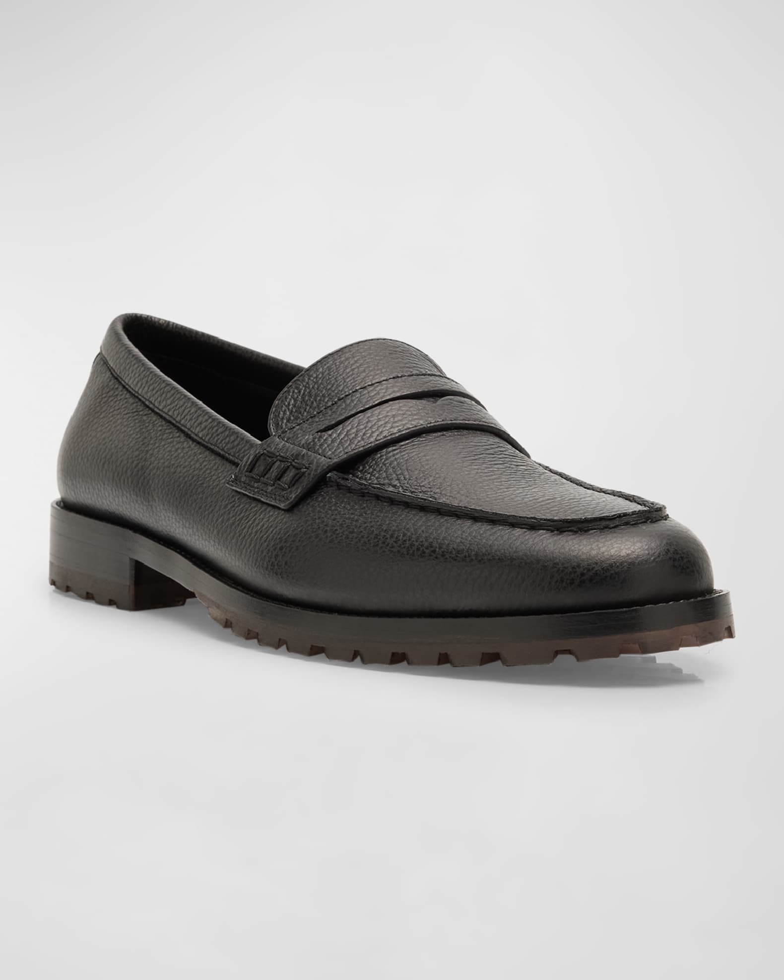 Manolo Blahnik Men's Randy Leather Penny Loafers | Neiman Marcus