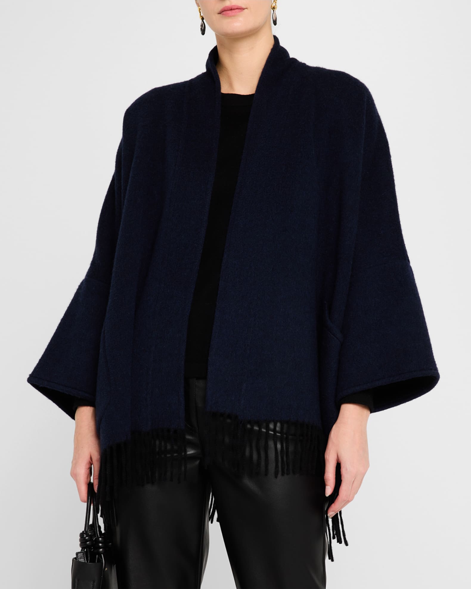 Alonpi Cashmere Fringe Cape | Neiman Marcus