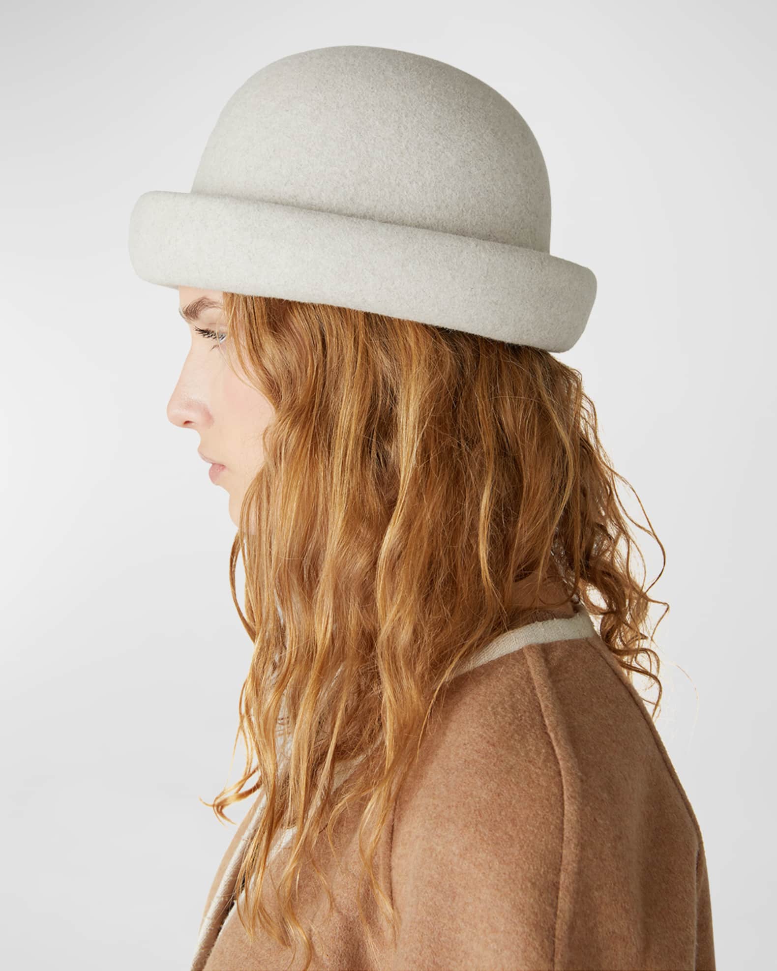 Loro Piana Charlie Rabbit Felt Bowler Hat | Neiman Marcus