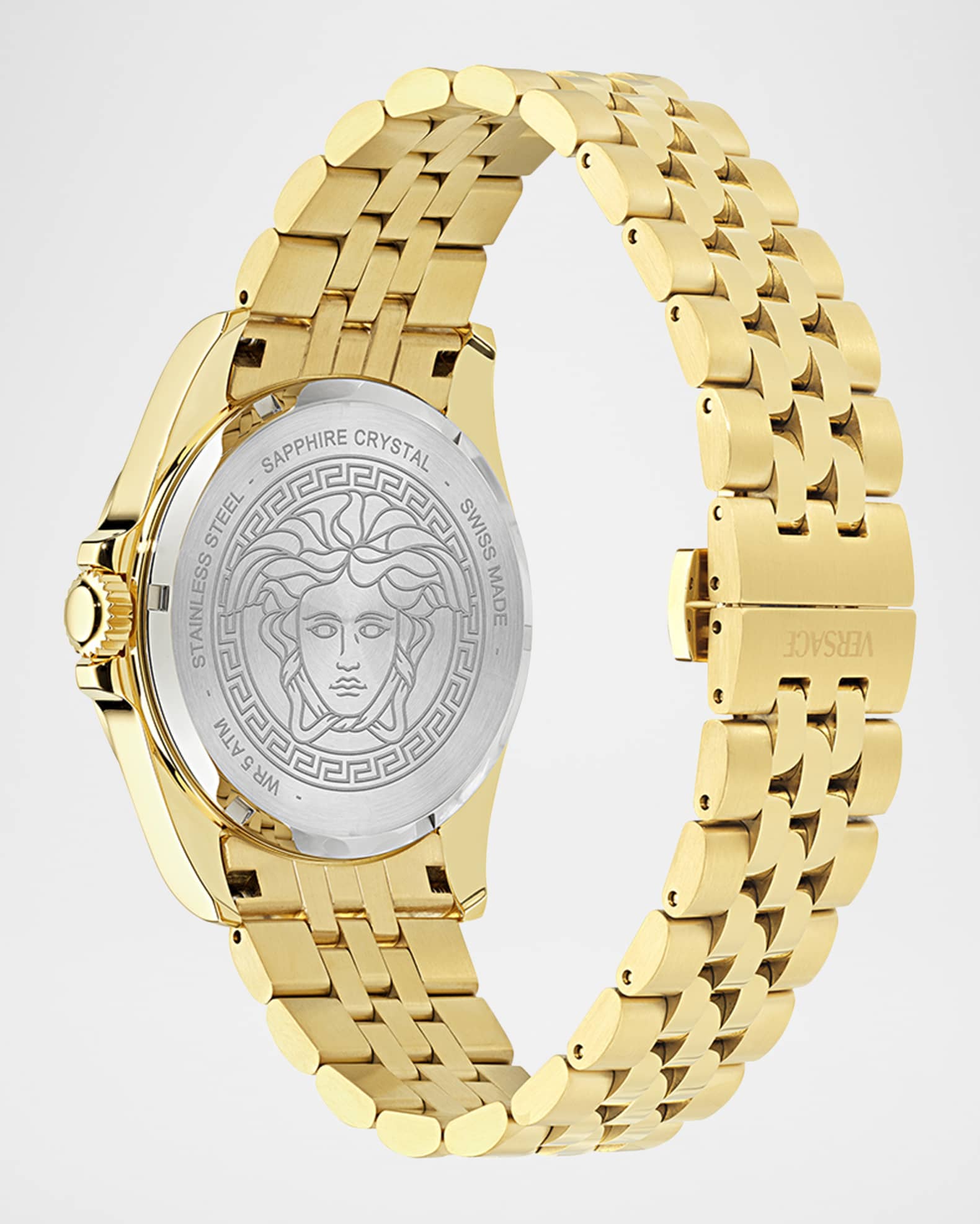 Versace Anteo IP Yellow Gold Bracelet Watch, 41mm | Neiman Marcus