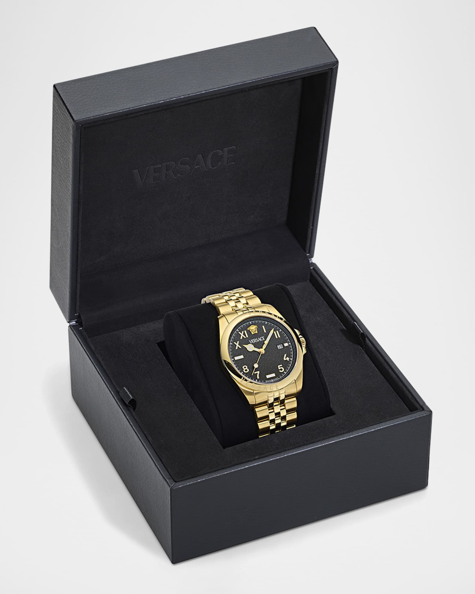 Versace Anteo IP Yellow Gold Bracelet Watch, 41mm | Neiman Marcus