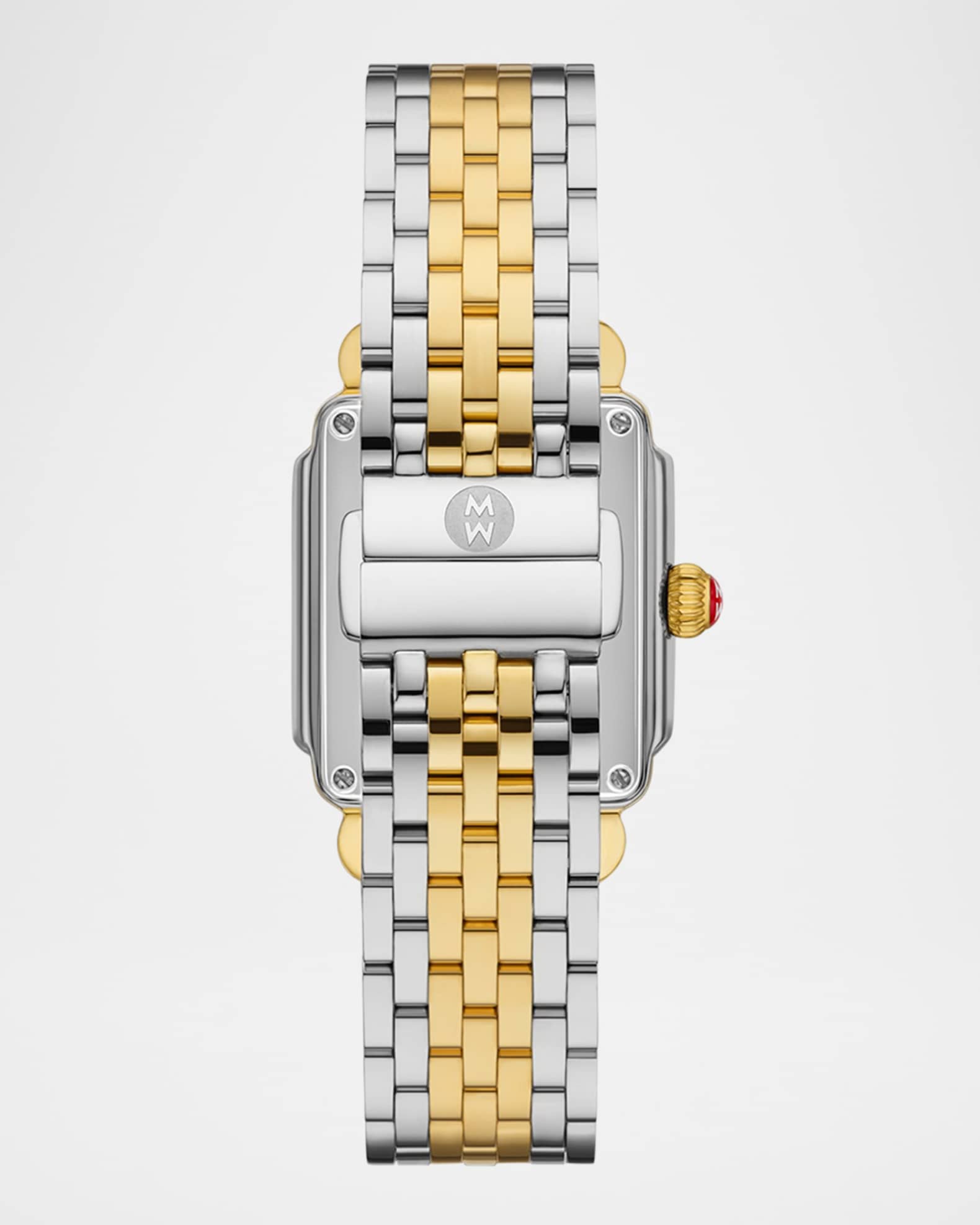 MICHELE Deco Madison Mid Noir Diamond Dial Two-Tone Bracelet Watch ...