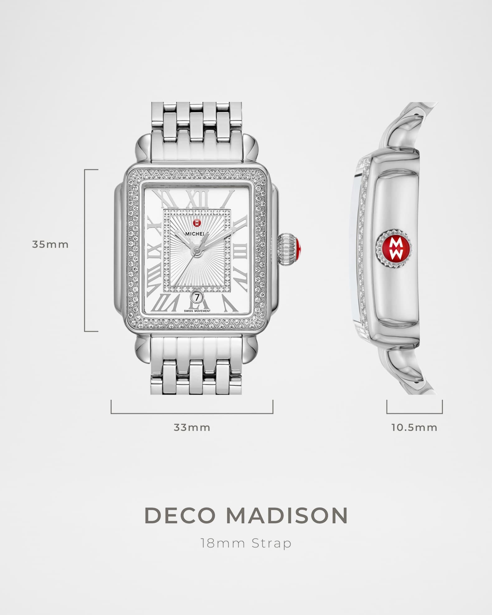 MICHELE Deco Madison Noir Diamond Dial Two-Tone Bracelet Watch | Neiman ...
