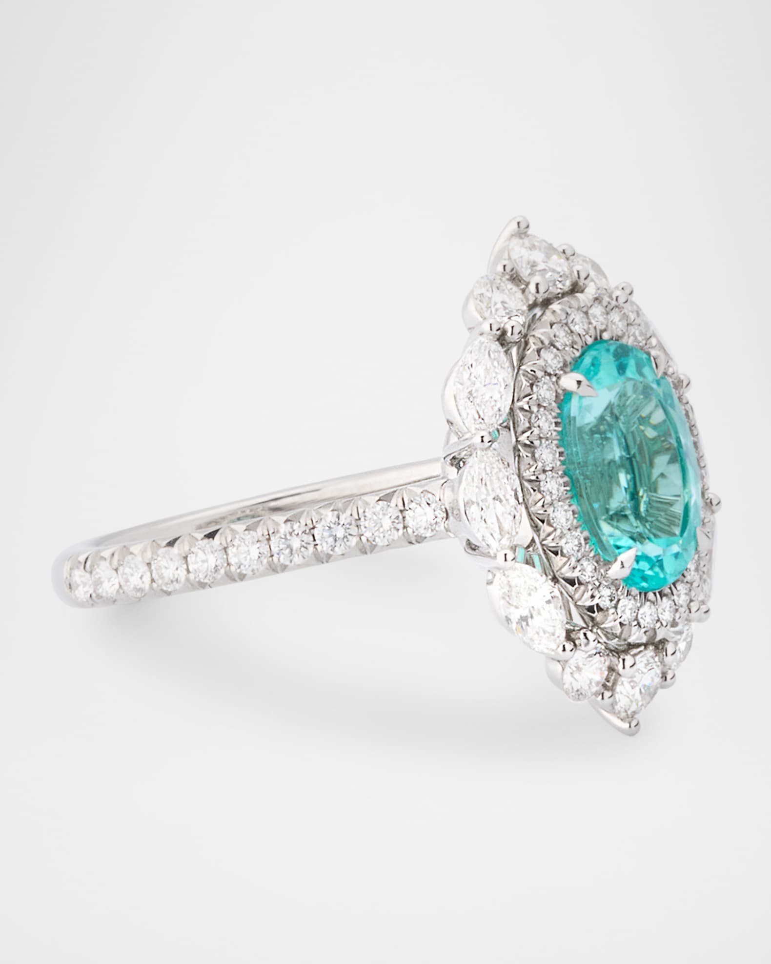 Robert Erich Platinum Diamond and Paraiba Tourmaline Statement Ring ...