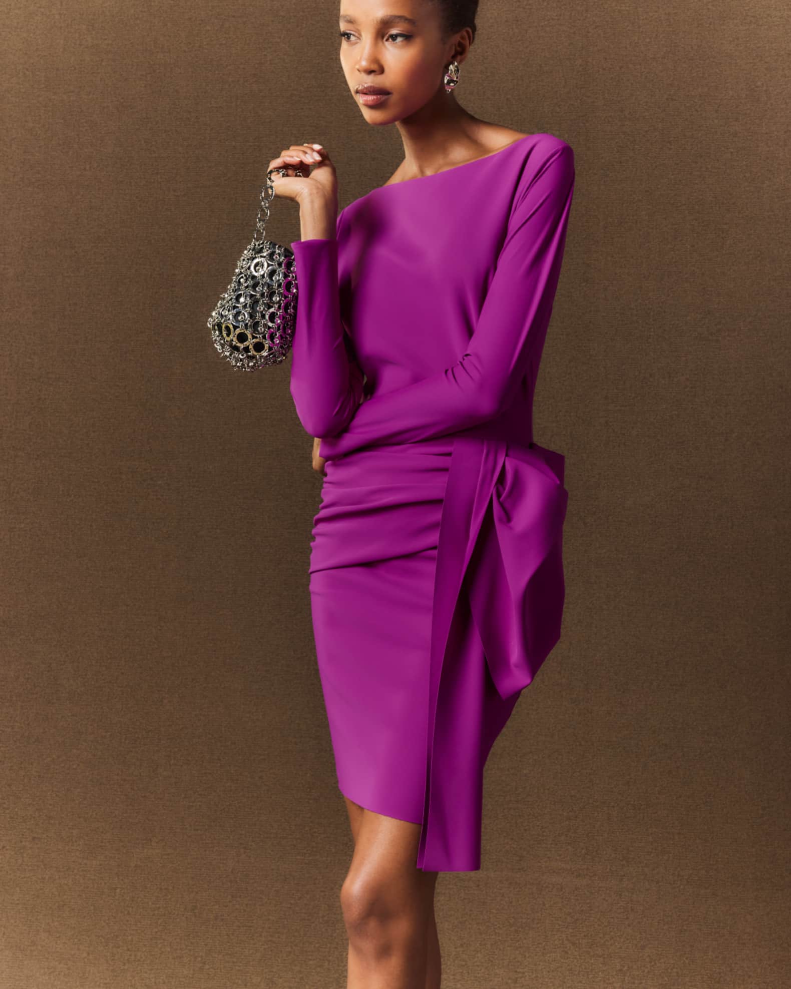 Chiara Boni La Petite Robe Draped Bateau-Neck Bodycon Mini Dress ...