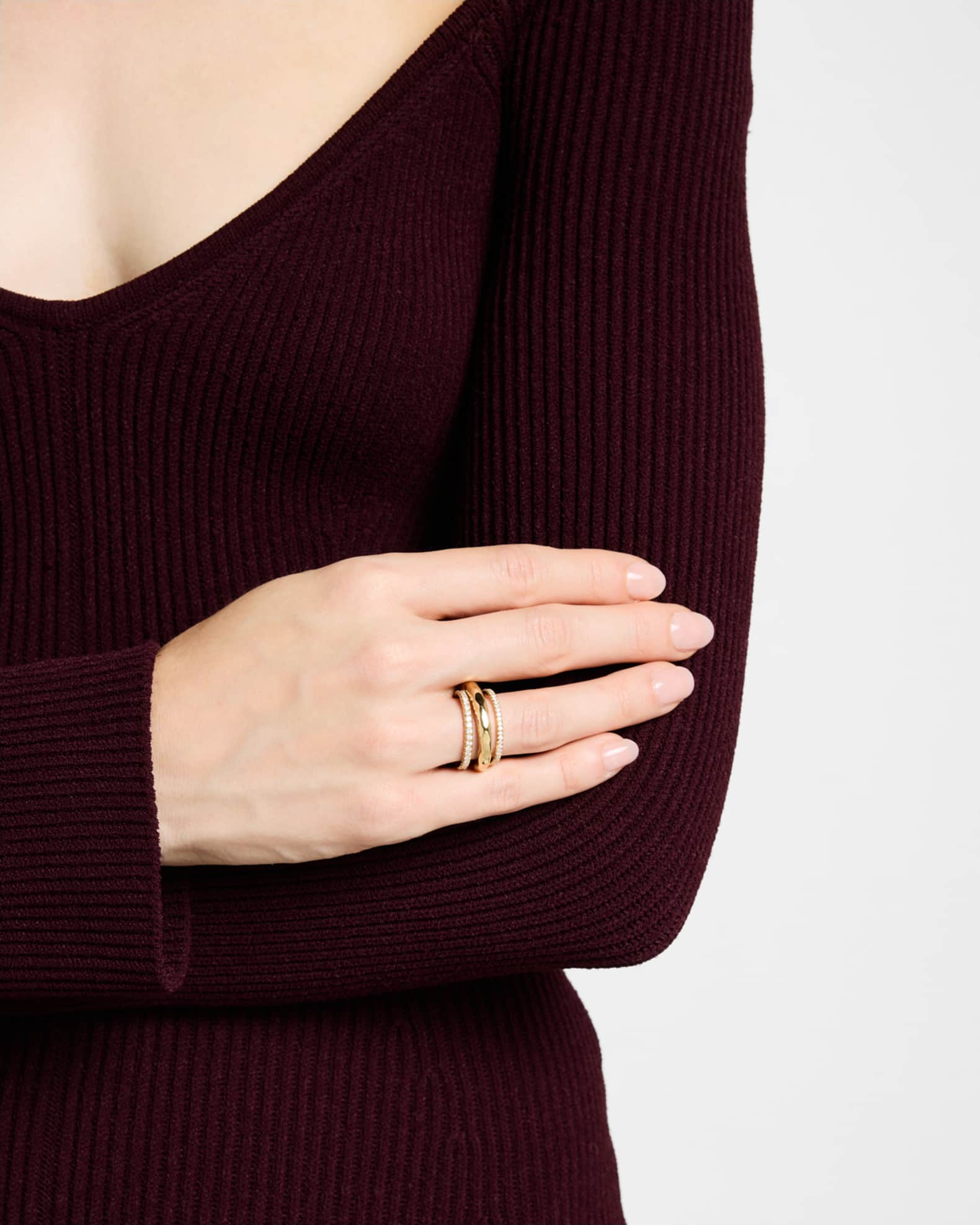 Spinelli Kilcollin Theo 18K Yellow Gold Pavé Vulcan Ring | Neiman Marcus