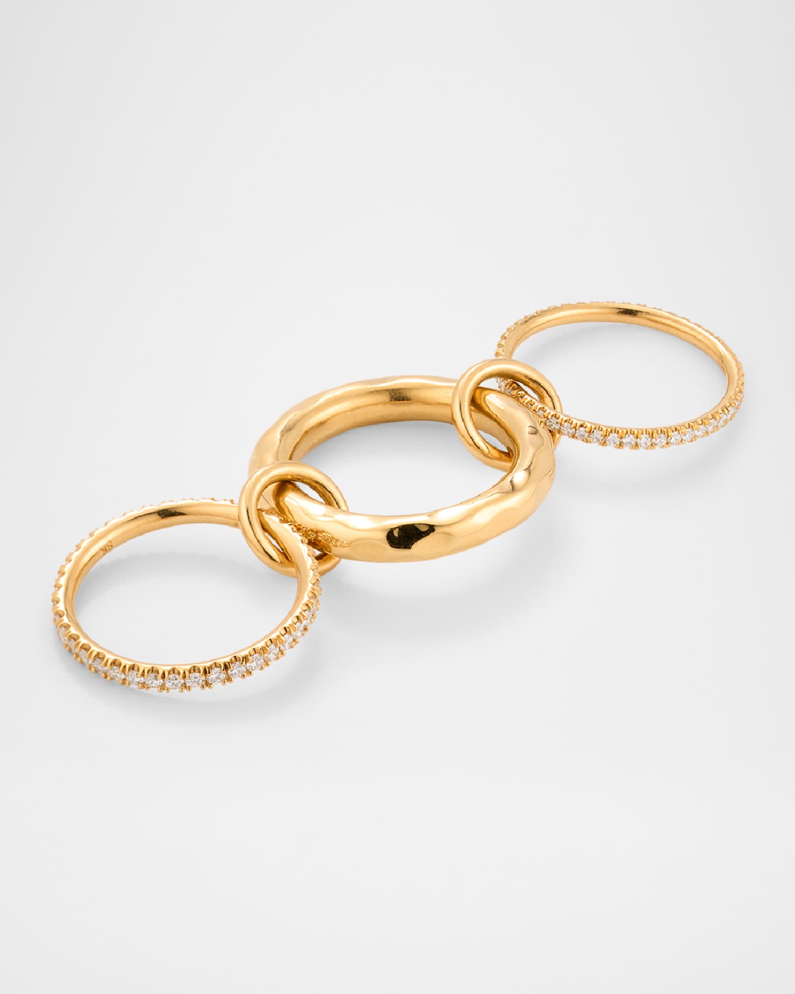 Spinelli Kilcollin Theo 18K Yellow Gold Pavé Vulcan Ring | Neiman Marcus