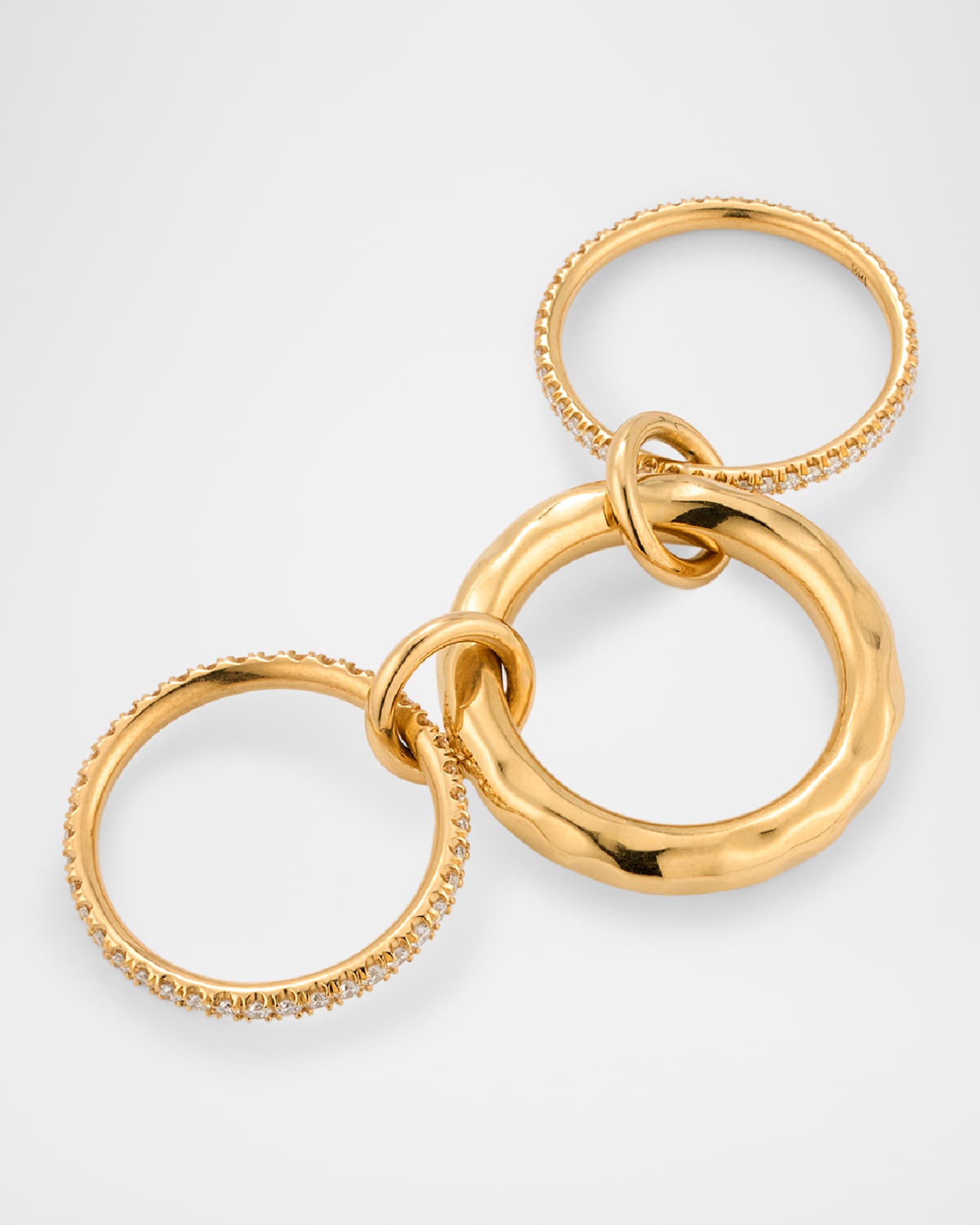 Spinelli Kilcollin Theo 18K Yellow Gold Pavé Vulcan Ring | Neiman Marcus