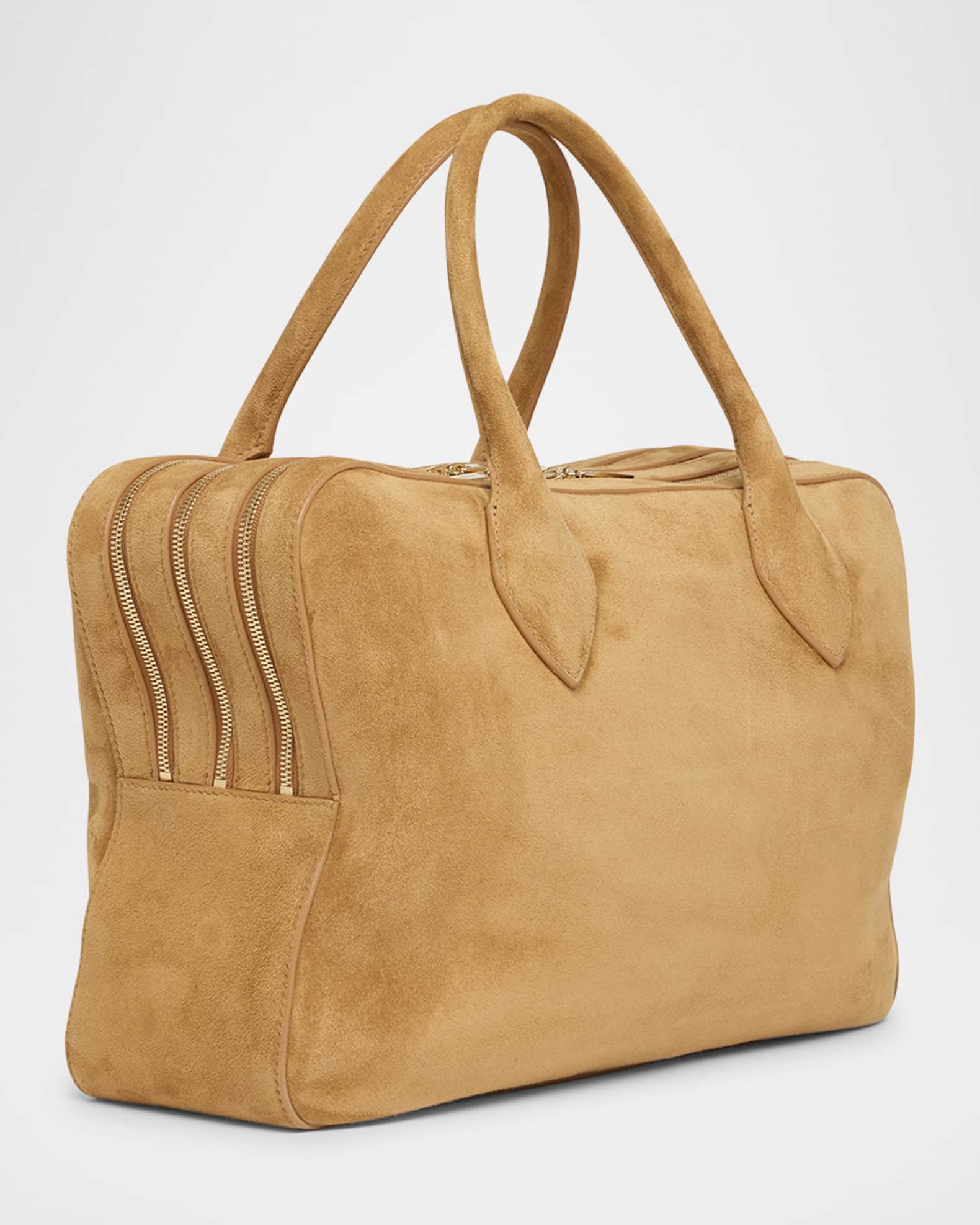 Ferragamo Star Triple Zip Suede Top-Handle Bag | Neiman Marcus