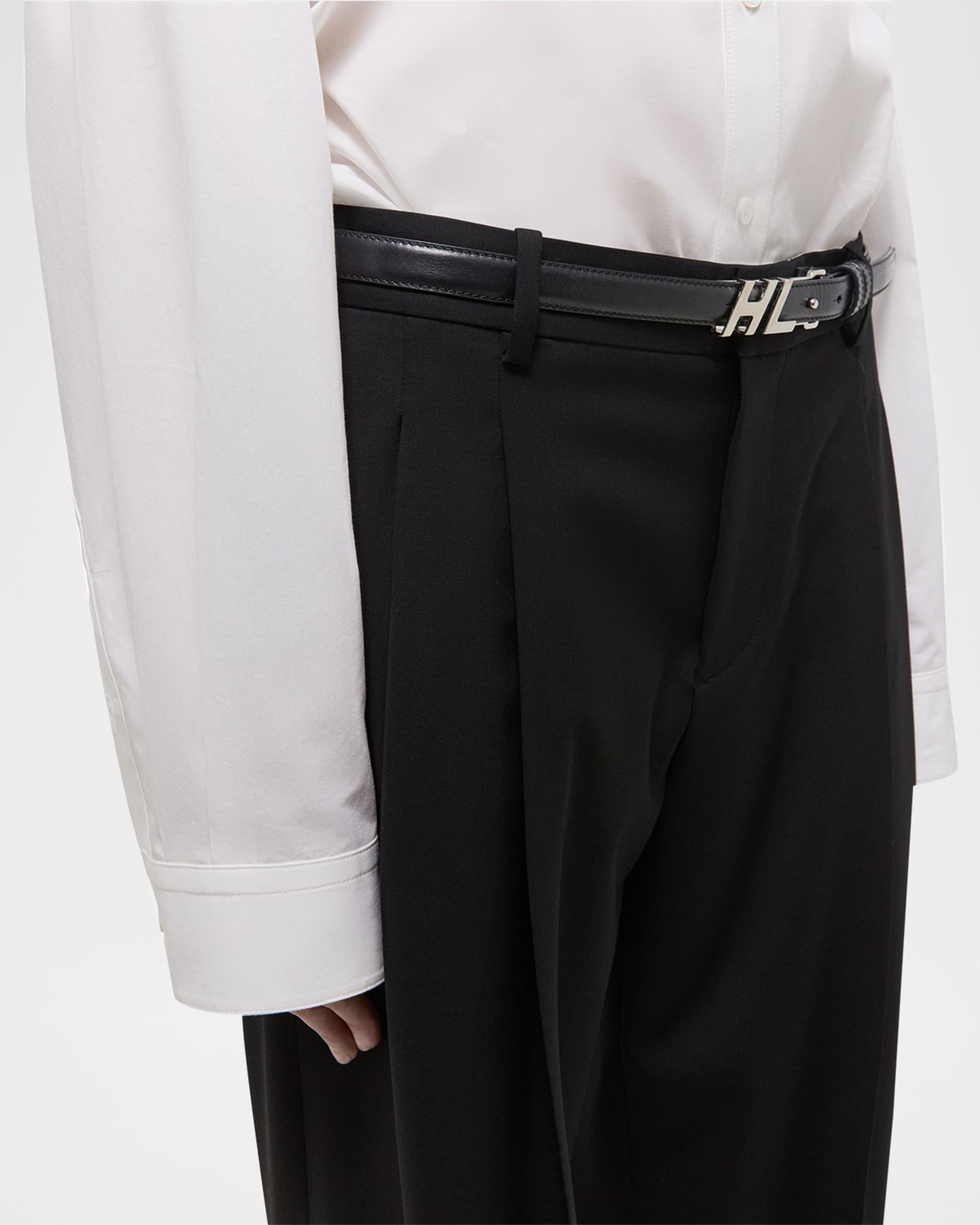 Helmut Lang Leather Logo Belt | Neiman Marcus
