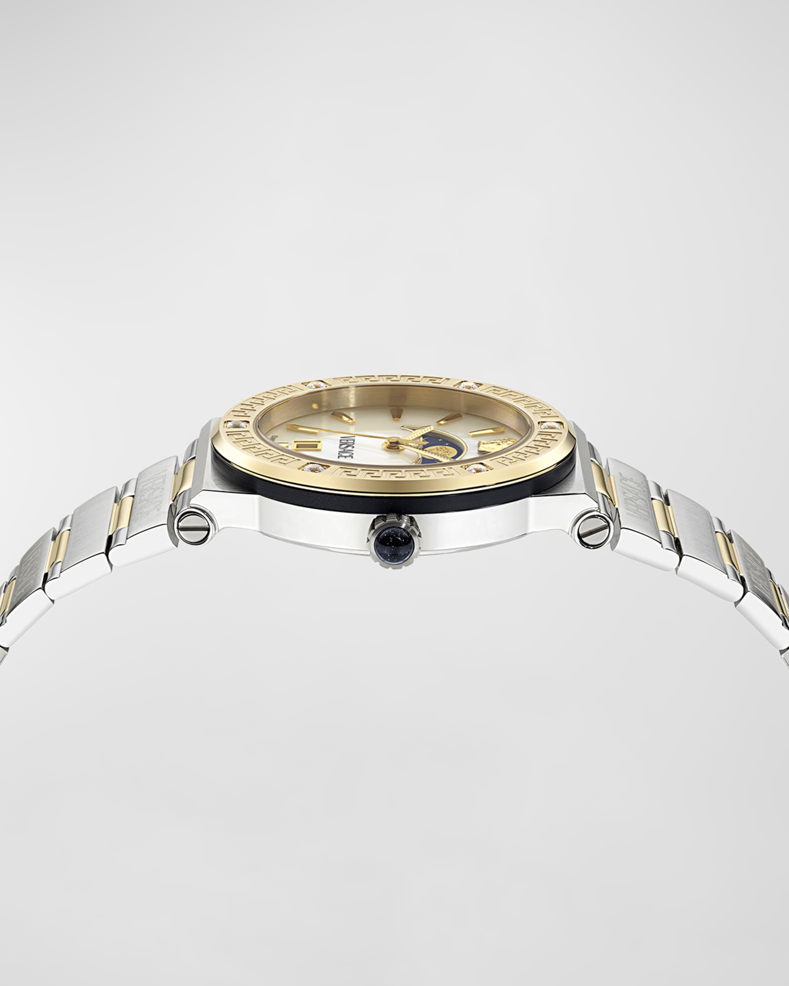 Versace 38mm Greca Logo Moonphase Watch with Bracelet Strap, Two Tone ...