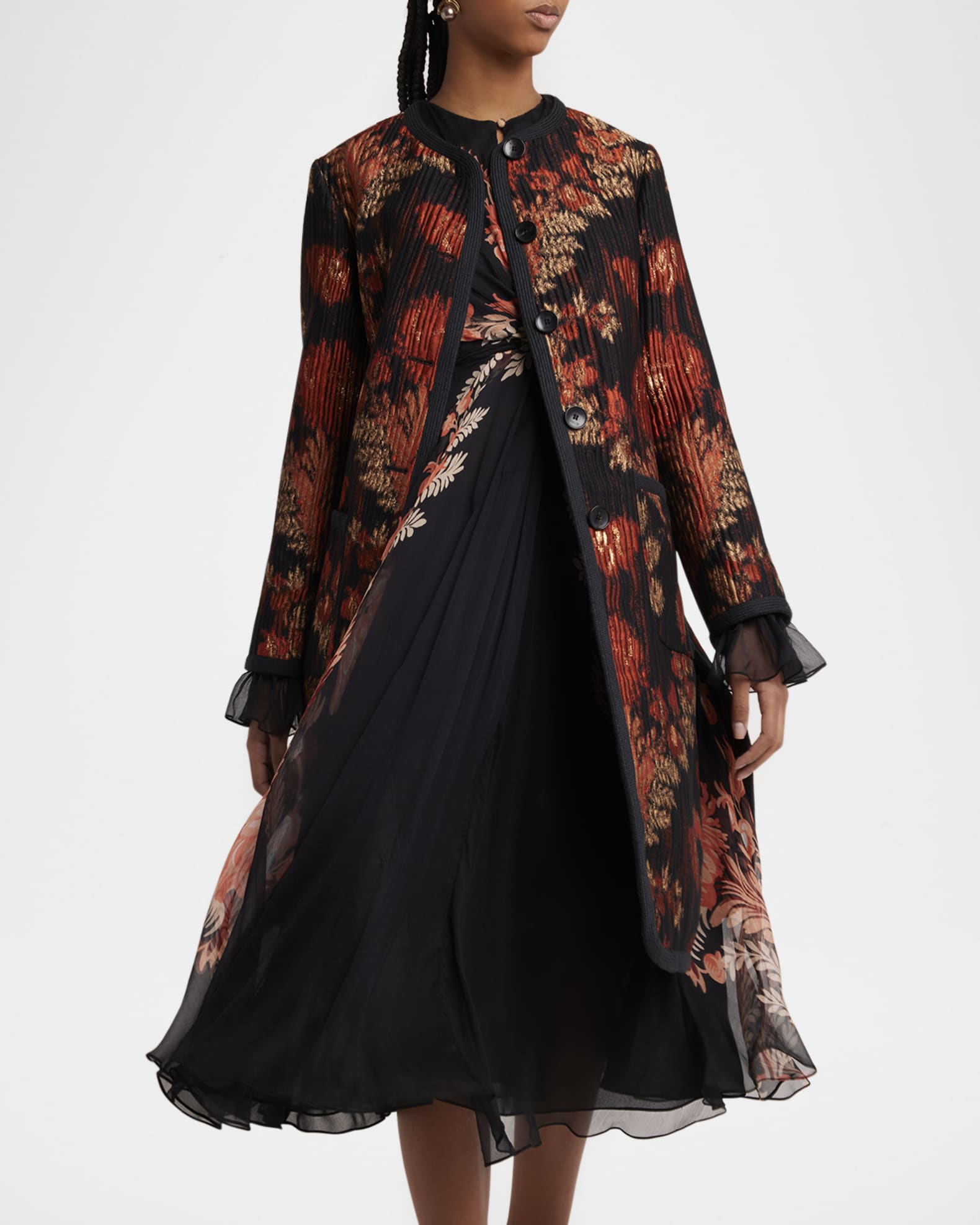 Etro Cloque Cardigan Coat | Neiman Marcus