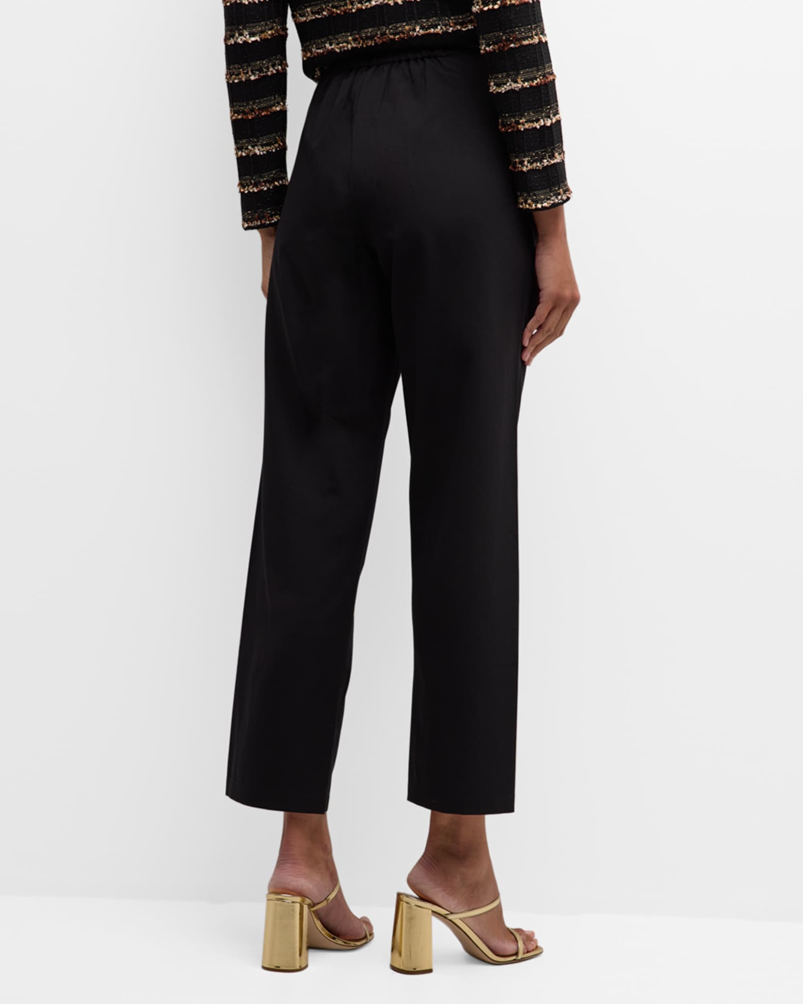 Misook Split-Hem Straight Woven Pants | Neiman Marcus