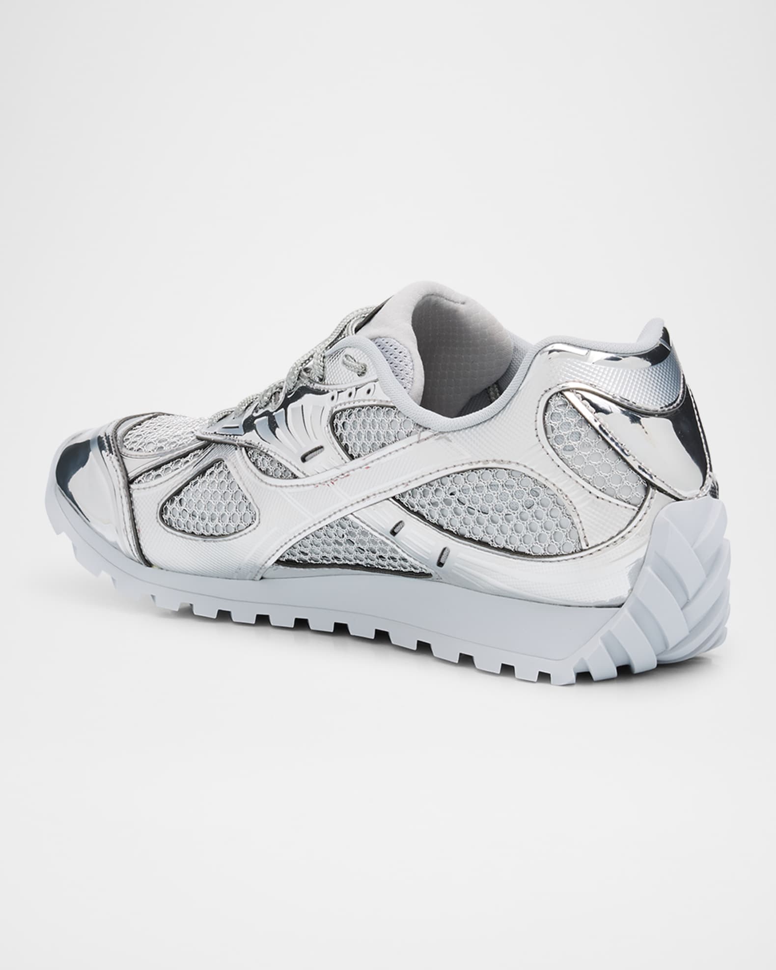 Bottega Veneta Men's Orbit Metallic Mesh Runner Sneakers | Neiman Marcus