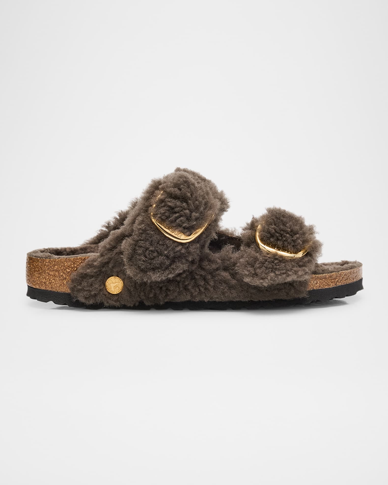 BIRKENSTOCK Arizona Teddy Shearling Dual Buckle Sandals | Neiman Marcus
