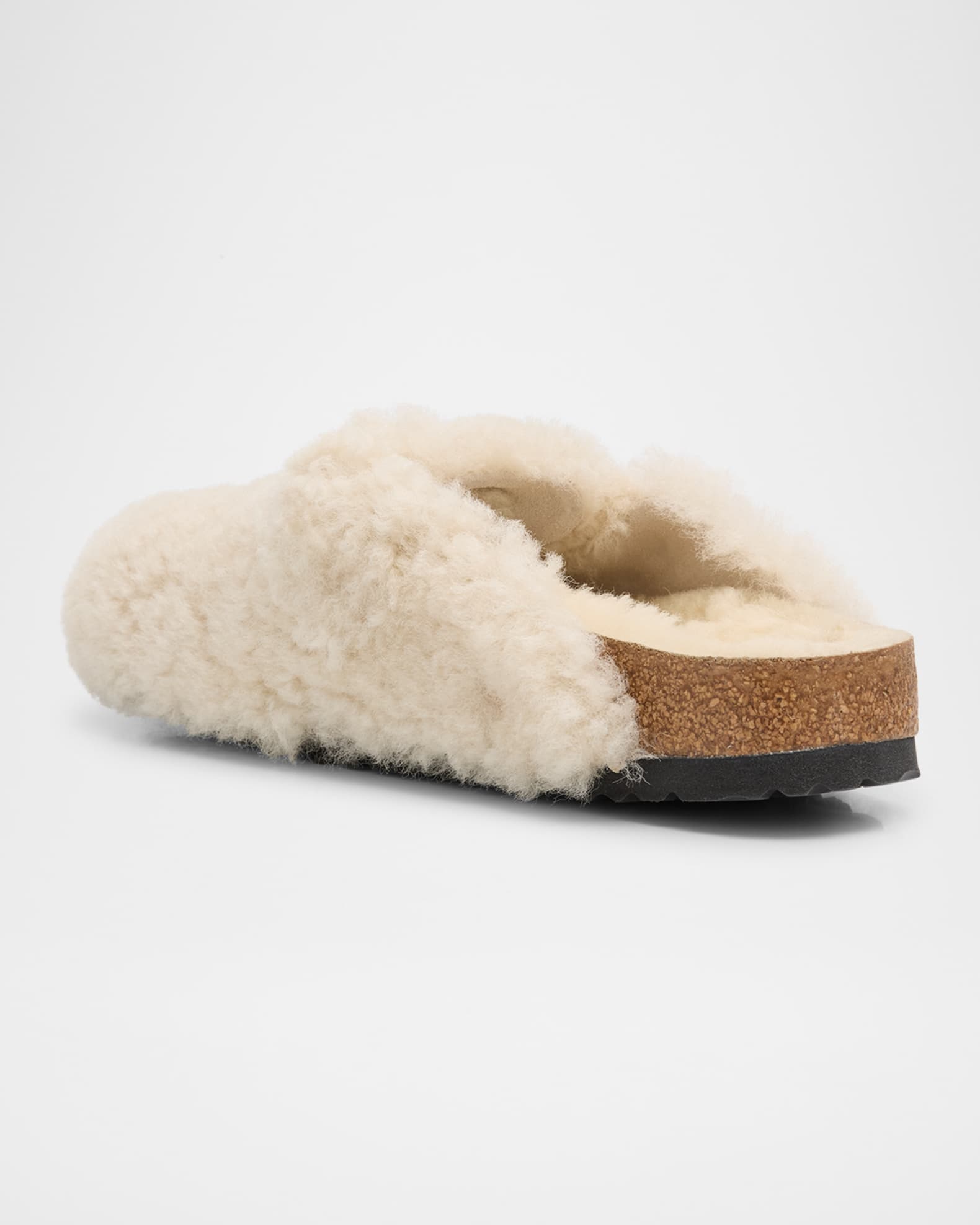 BIRKENSTOCK Boston Teddy Shearling Buckle Mules | Neiman Marcus