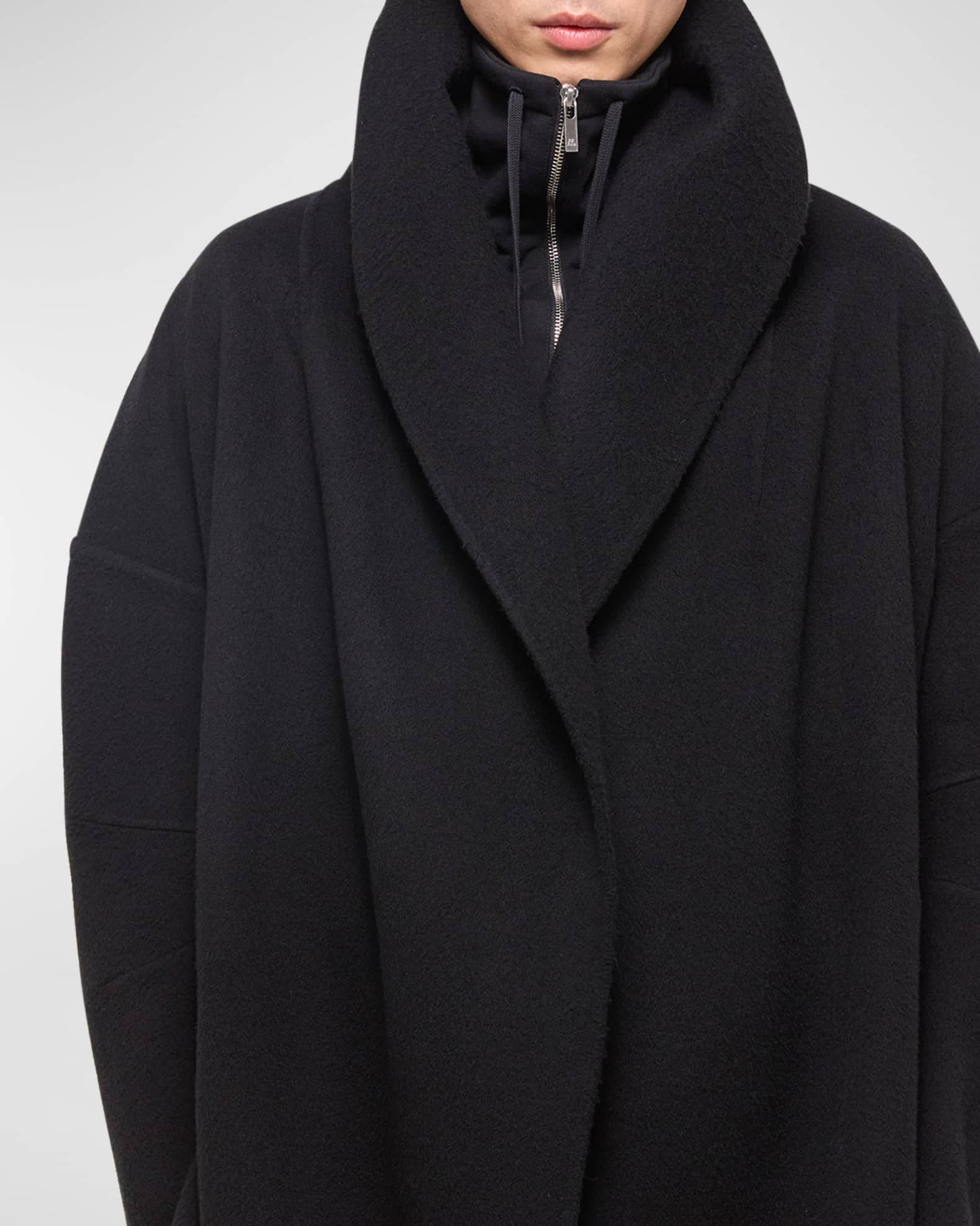 Helmut Lang Men's Apex Wool Cocoon Coat | Neiman Marcus
