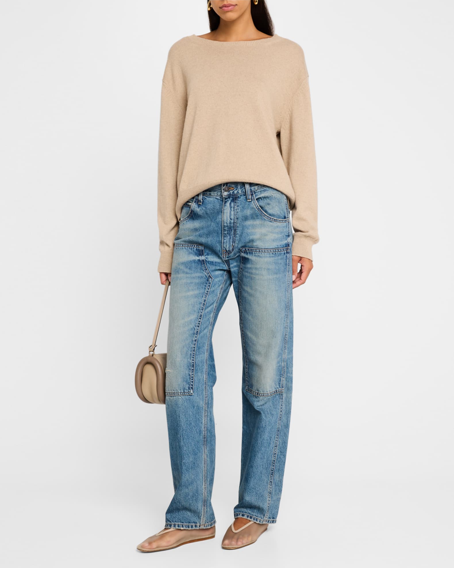 Nili Lotan Amari Crewneck Cashmere-Silk Sweater | Neiman Marcus