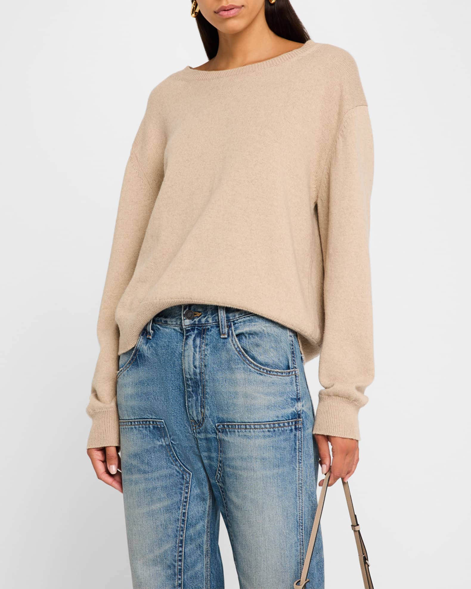Nili Lotan Amari Crewneck Cashmere-Silk Sweater | Neiman Marcus