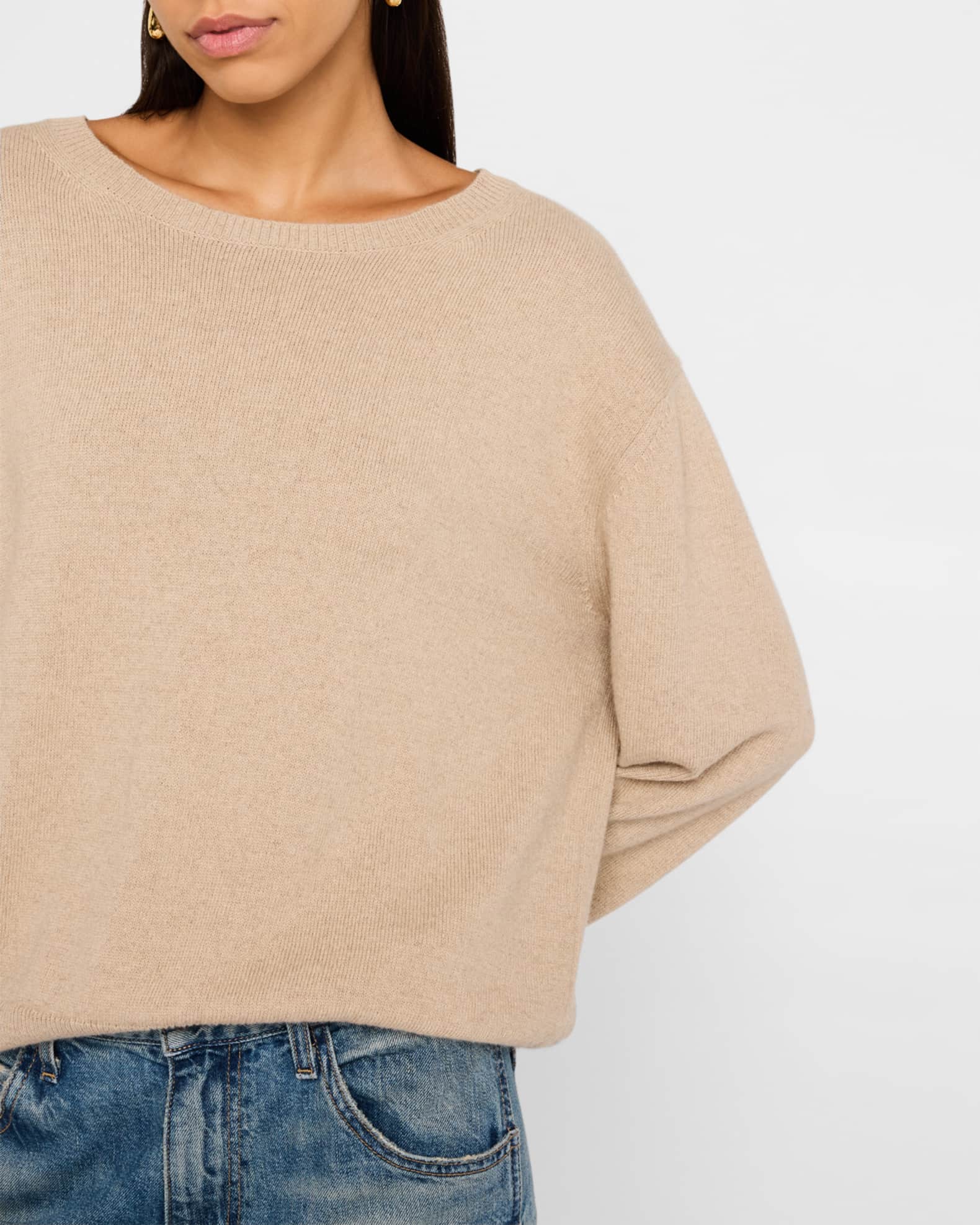 Nili Lotan Amari Crewneck Cashmere-Silk Sweater | Neiman Marcus