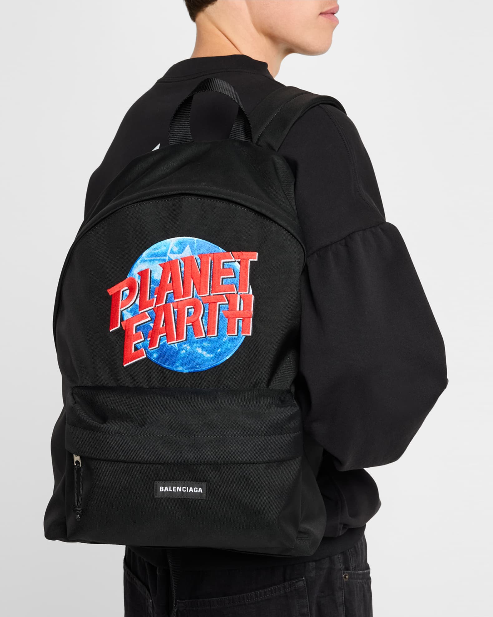Balenciaga Men's Explorer Planet Earth Backpack | Neiman Marcus