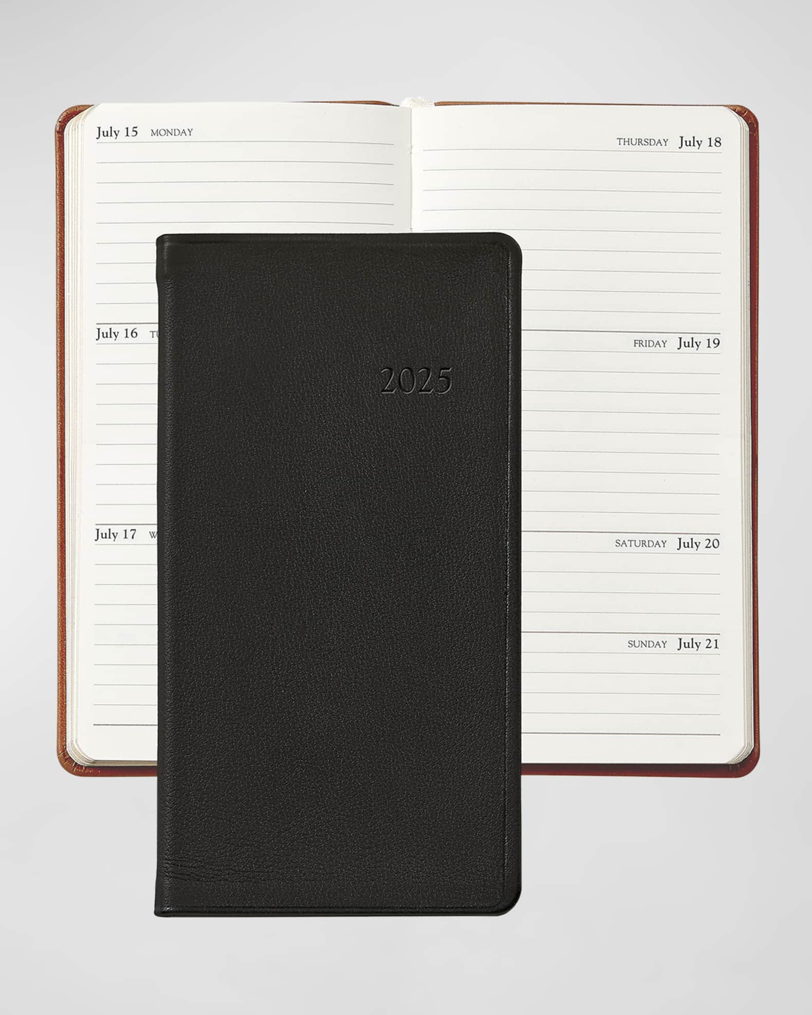 Graphic Image 2025 6" Leather Pocket Datebook, Personalized | Neiman Marcus