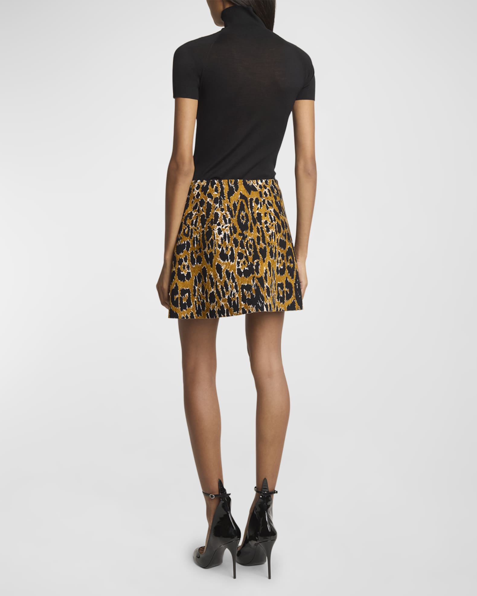 ALAIA Leopard Mini Skirt | Neiman Marcus