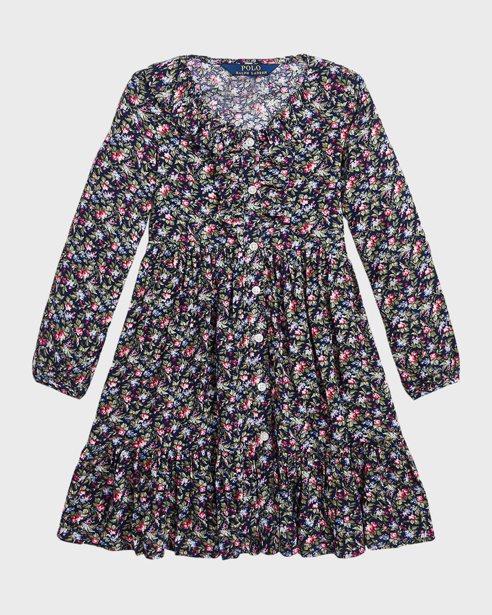 Ralph Lauren Childrenswear Girl's Floral-Print Day Dress, Size 2-6X ...