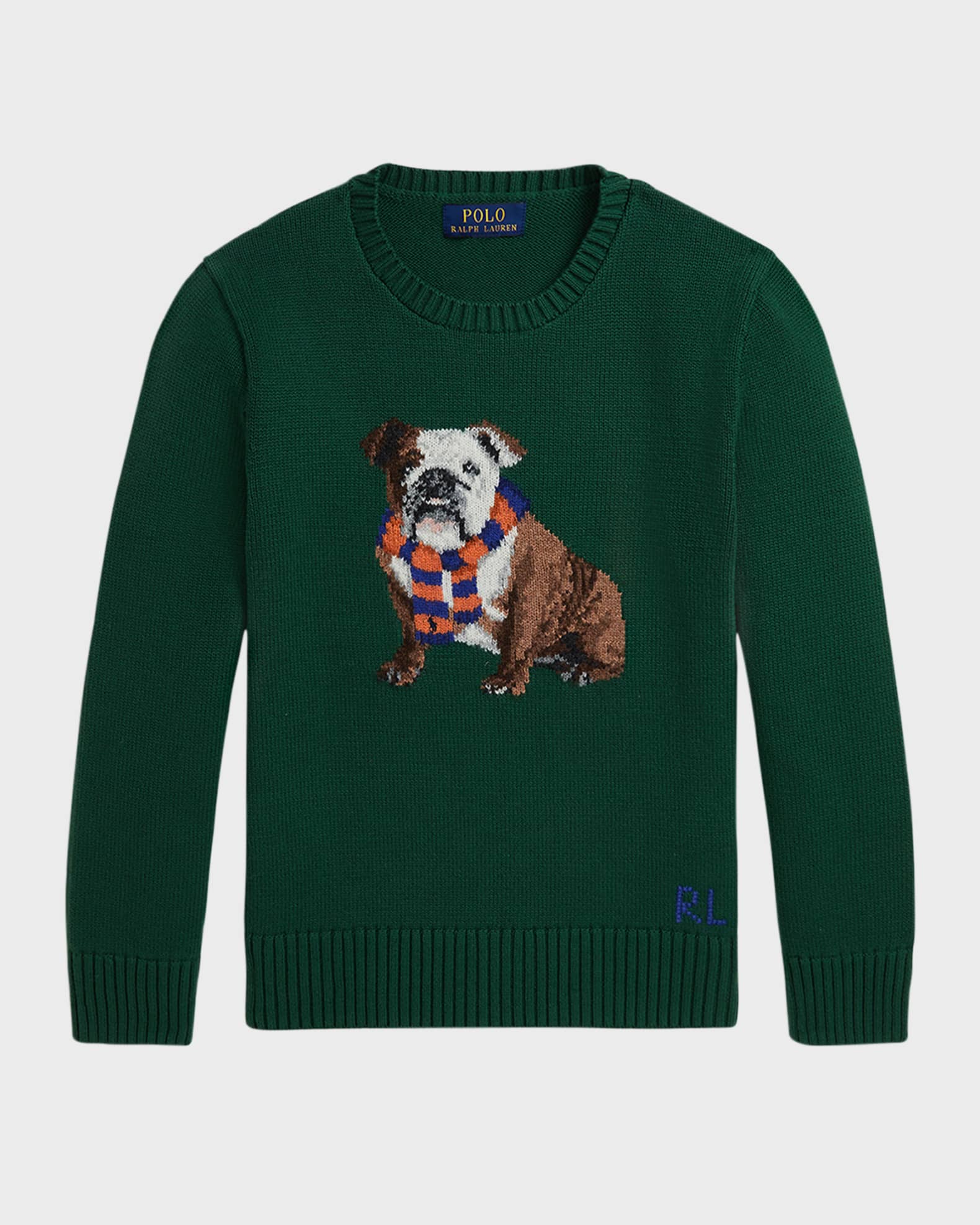 Ralph Lauren Childrenswear Boy's Bulldog Intarsia Knit Sweater, Size 2 ...