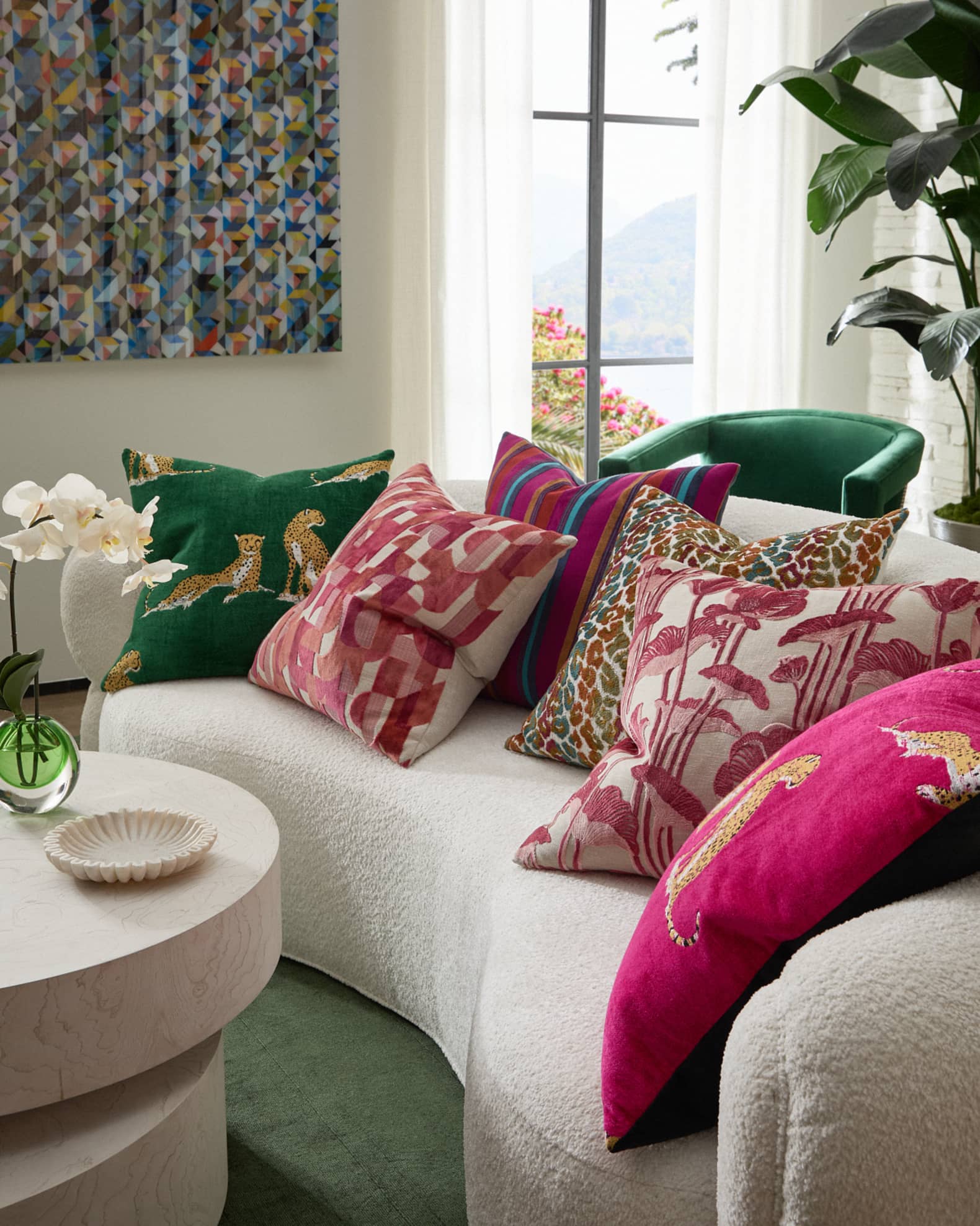 D.V. KAP Home Vanity Poppy Decorative Pillow, 24" Square | Neiman Marcus