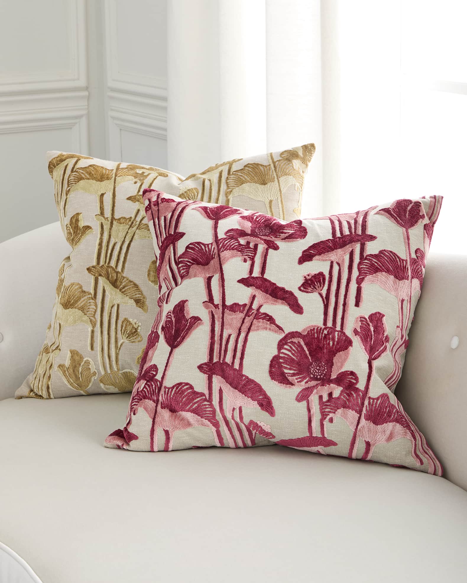D.V. KAP Home Vanity Poppy Decorative Pillow, 24" Square | Neiman Marcus