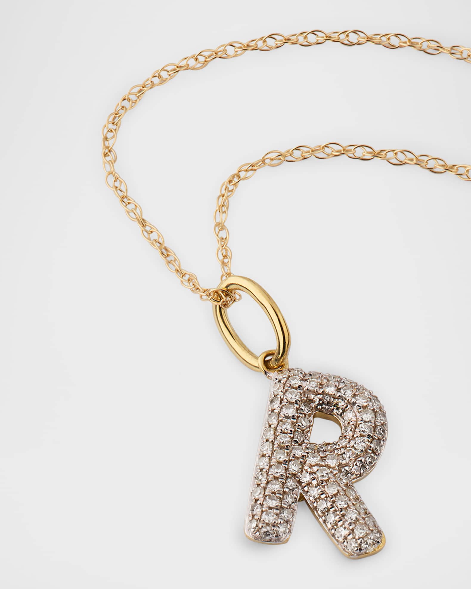 STONE AND STRAND Bold Diamond Pave Initial Necklace | Neiman Marcus