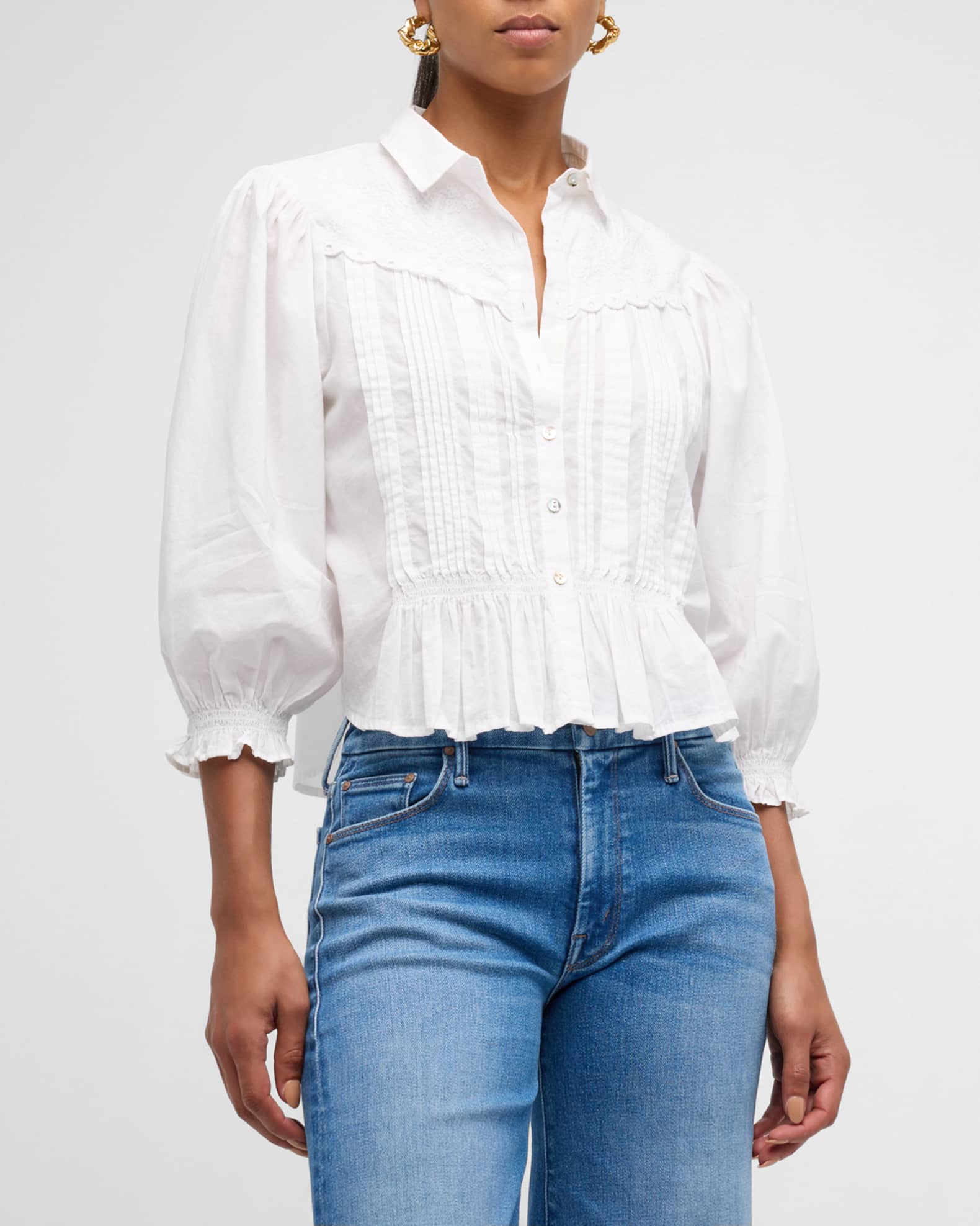 MOTHER The Tucks and Gathers Top | Neiman Marcus