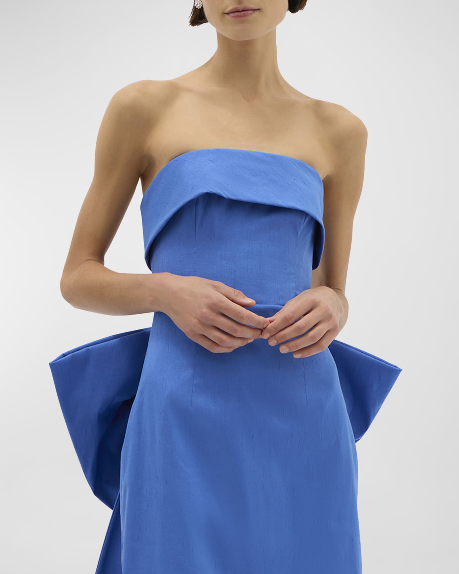 Rachel Gilbert Birdie Strapless Bow Column Gown | Neiman Marcus