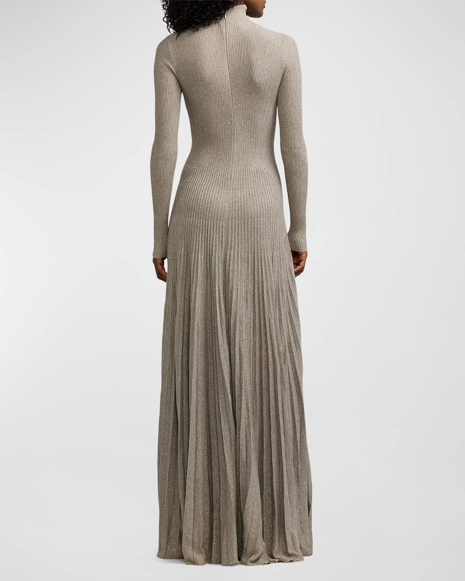 Ralph Lauren Collection Turtleneck Sweater Evening Dress | Neiman Marcus
