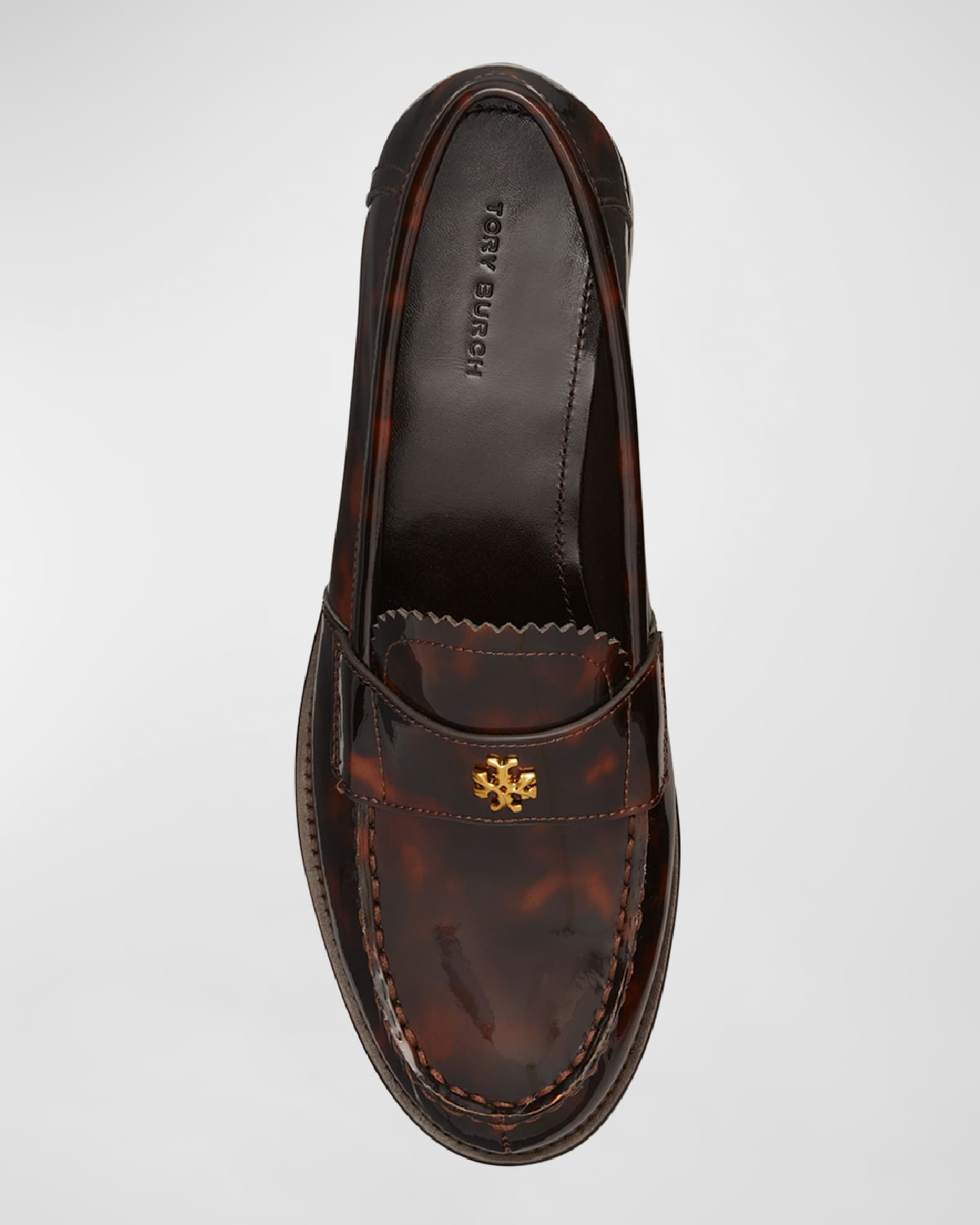 Tory Burch Perri Tortoise Patent Classic Loafers | Neiman Marcus
