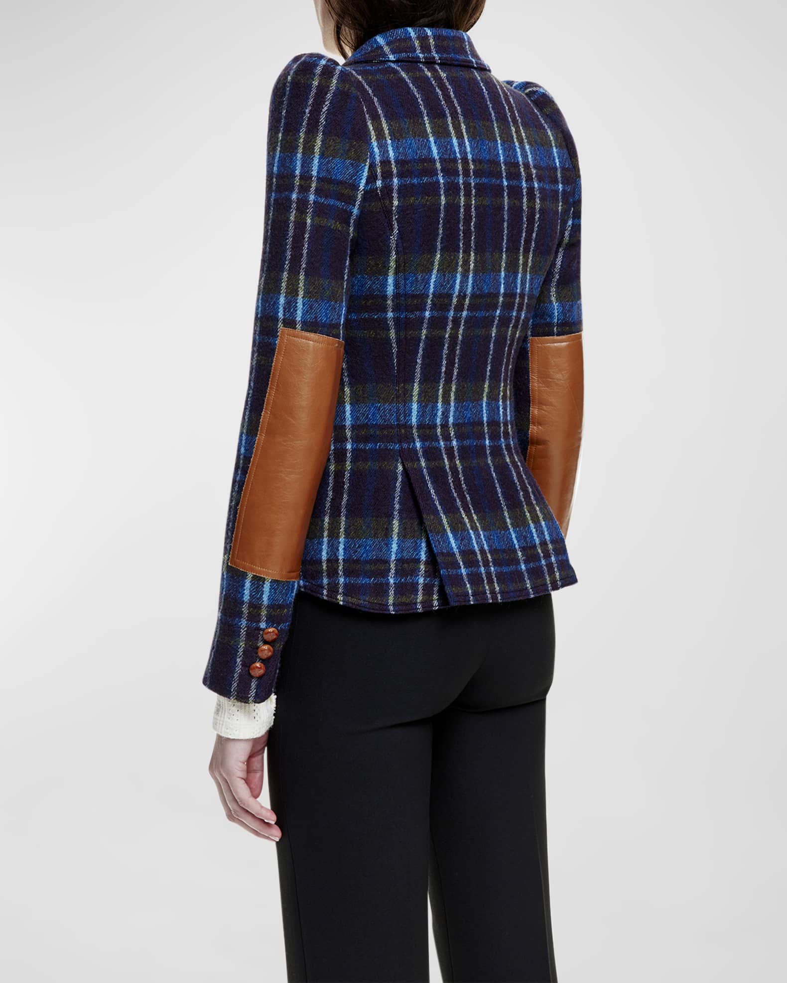 Smythe Plaid Single-Breasted Wool Blazer | Neiman Marcus