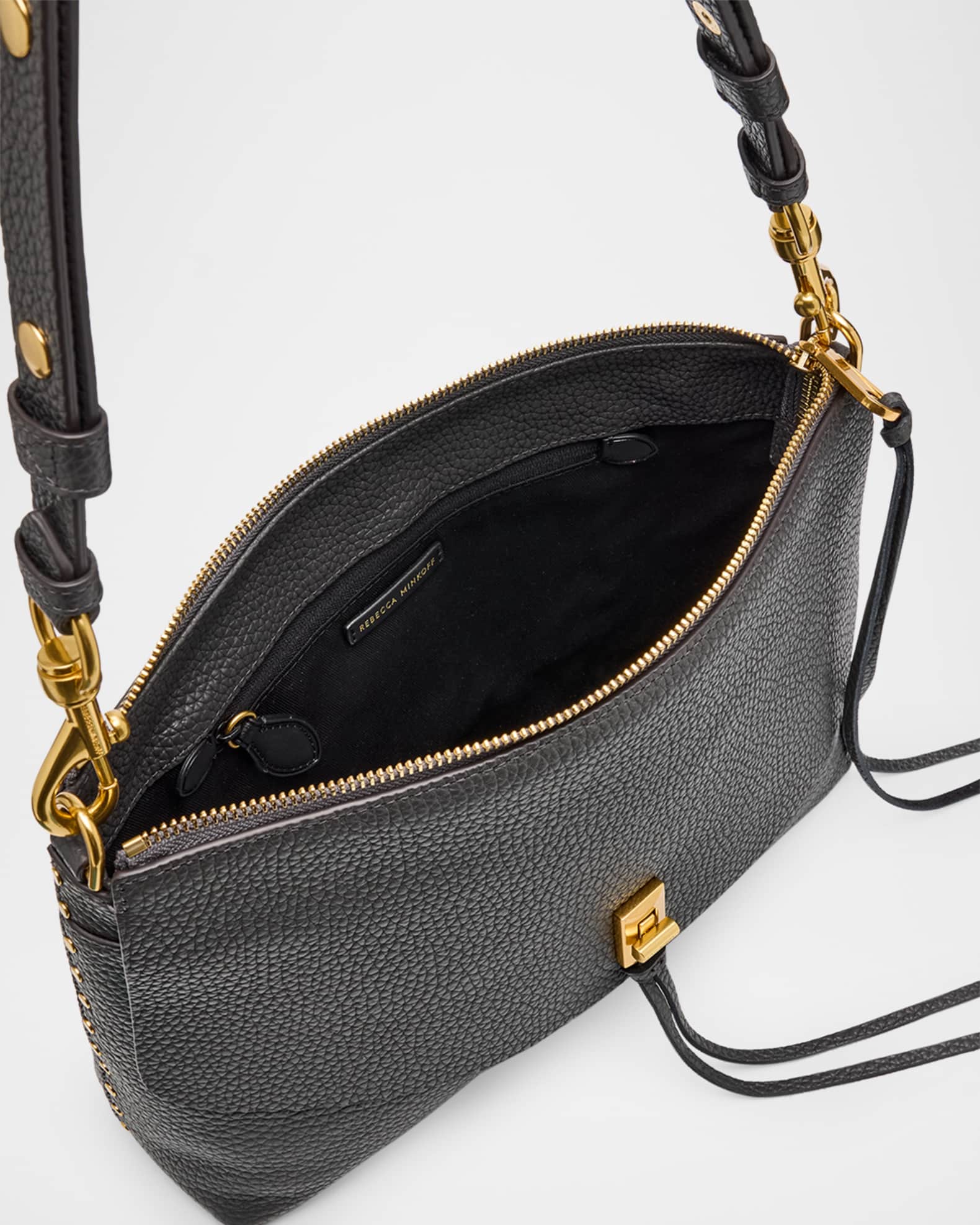 Rebecca Minkoff Darren Zip Leather Shoulder Bag | Neiman Marcus