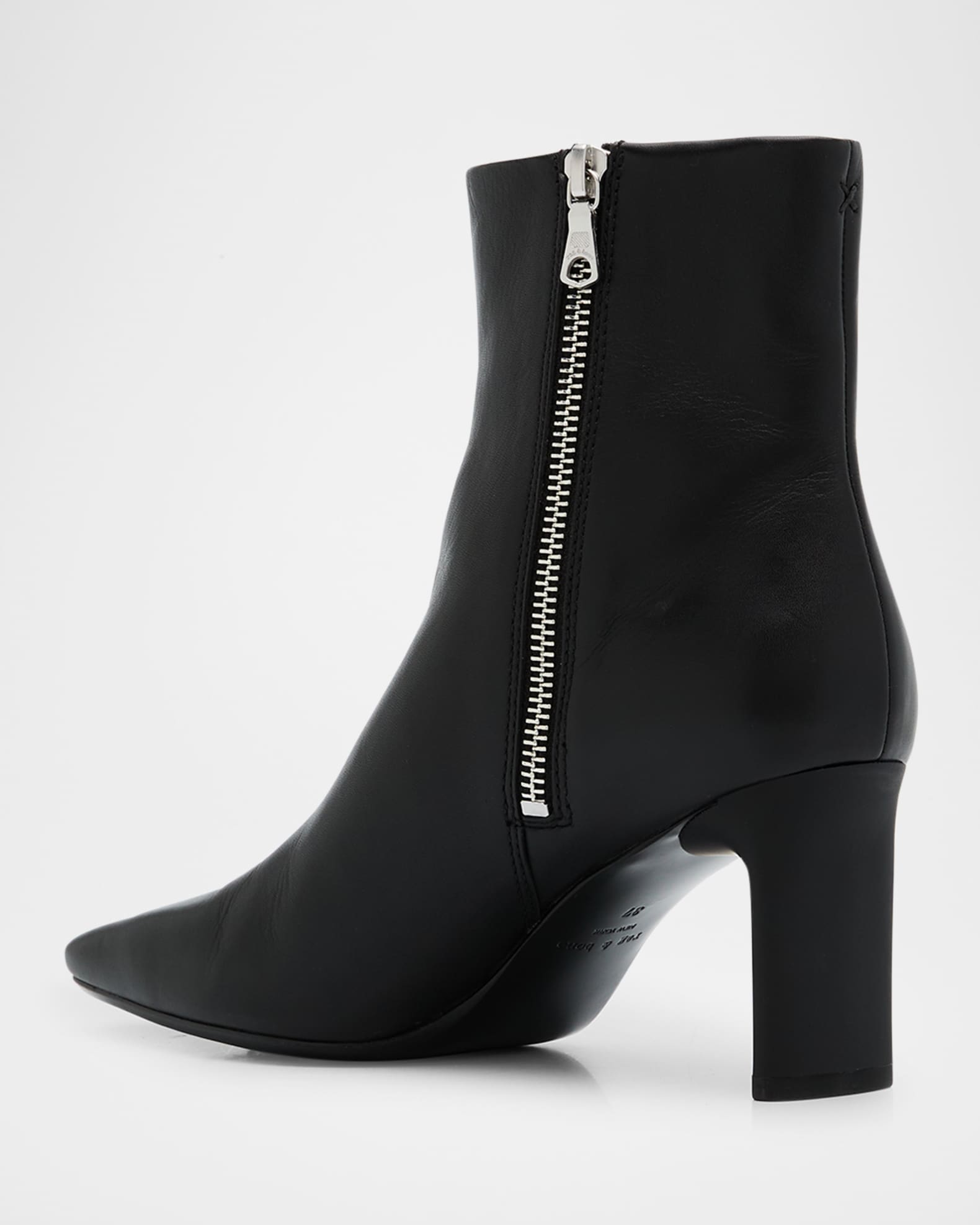 Rag & Bone Aja Leather Ankle Zip Booties | Neiman Marcus